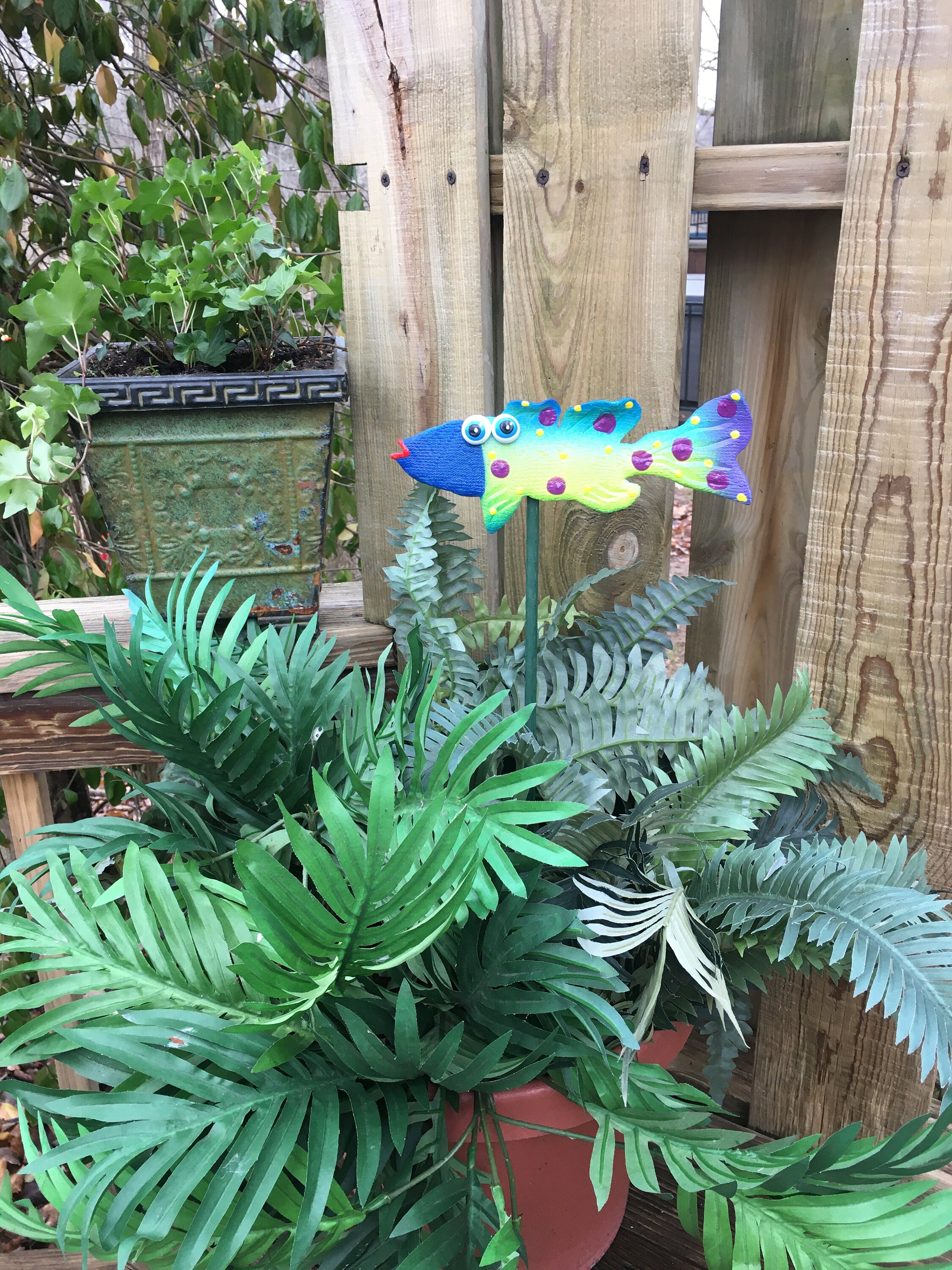 Fish Garden Stake,Fish Garden Stake, Garden Stakes,Potted plants, Great ...