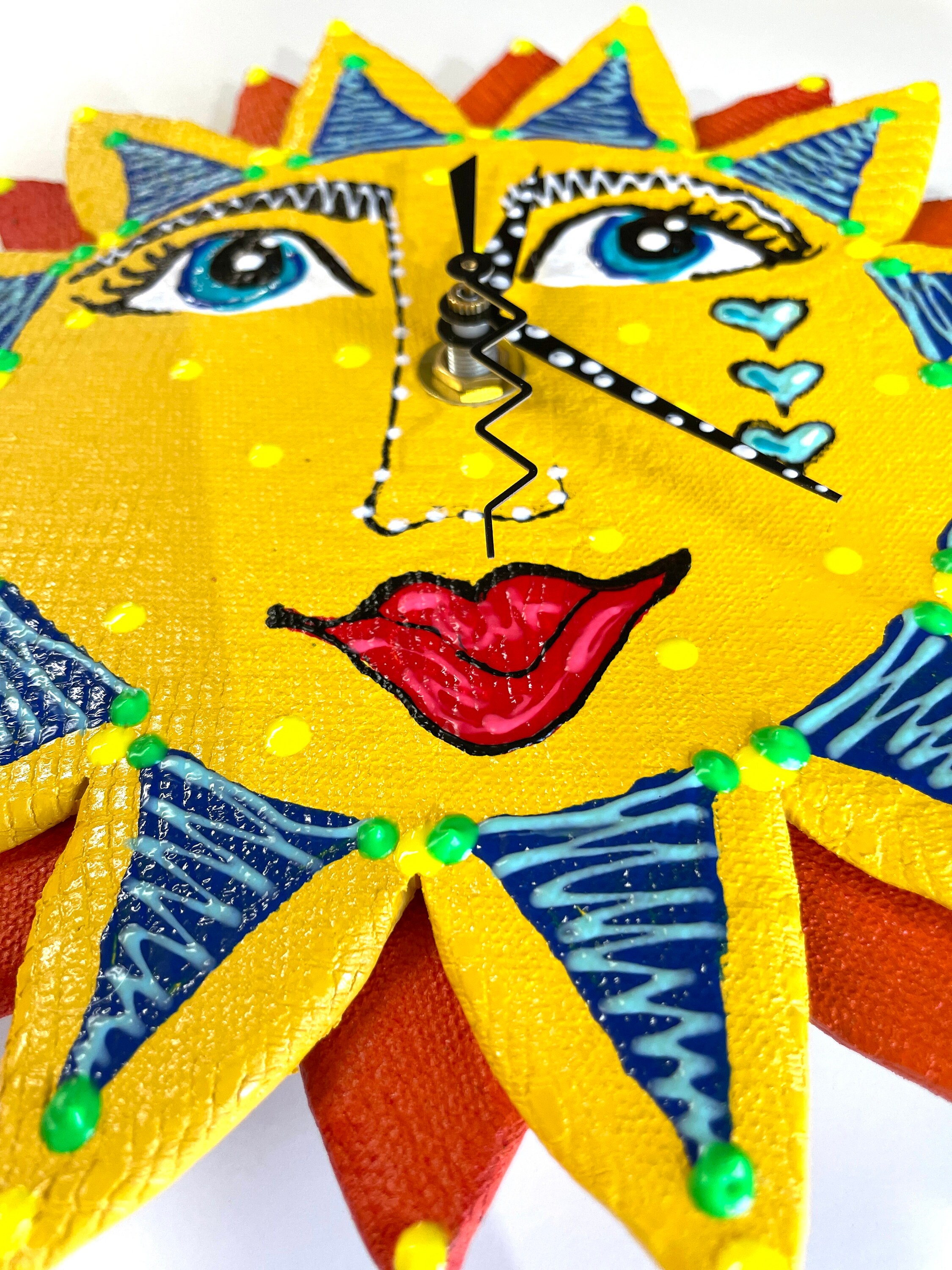 Whimsical Sun Face Clock,Sun Face Wall Art Clock,Sunshine Clock, Sun ...