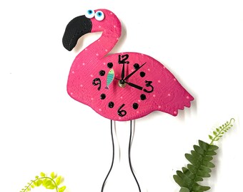 Pink Flamingo Wall Clock - Etsy