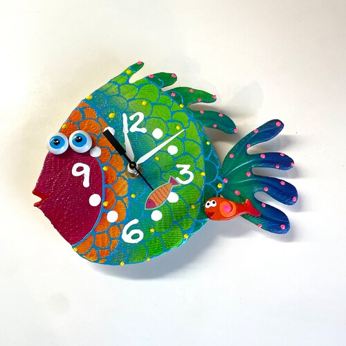 Fish Wall Clock Blowfish Clockwall Art Beach House Wall Art - Etsy