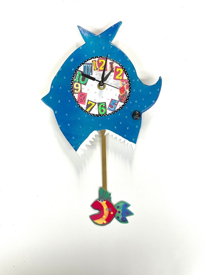 Shark Wall Clock With Pendulum Beach House Decor Florida | Etsy