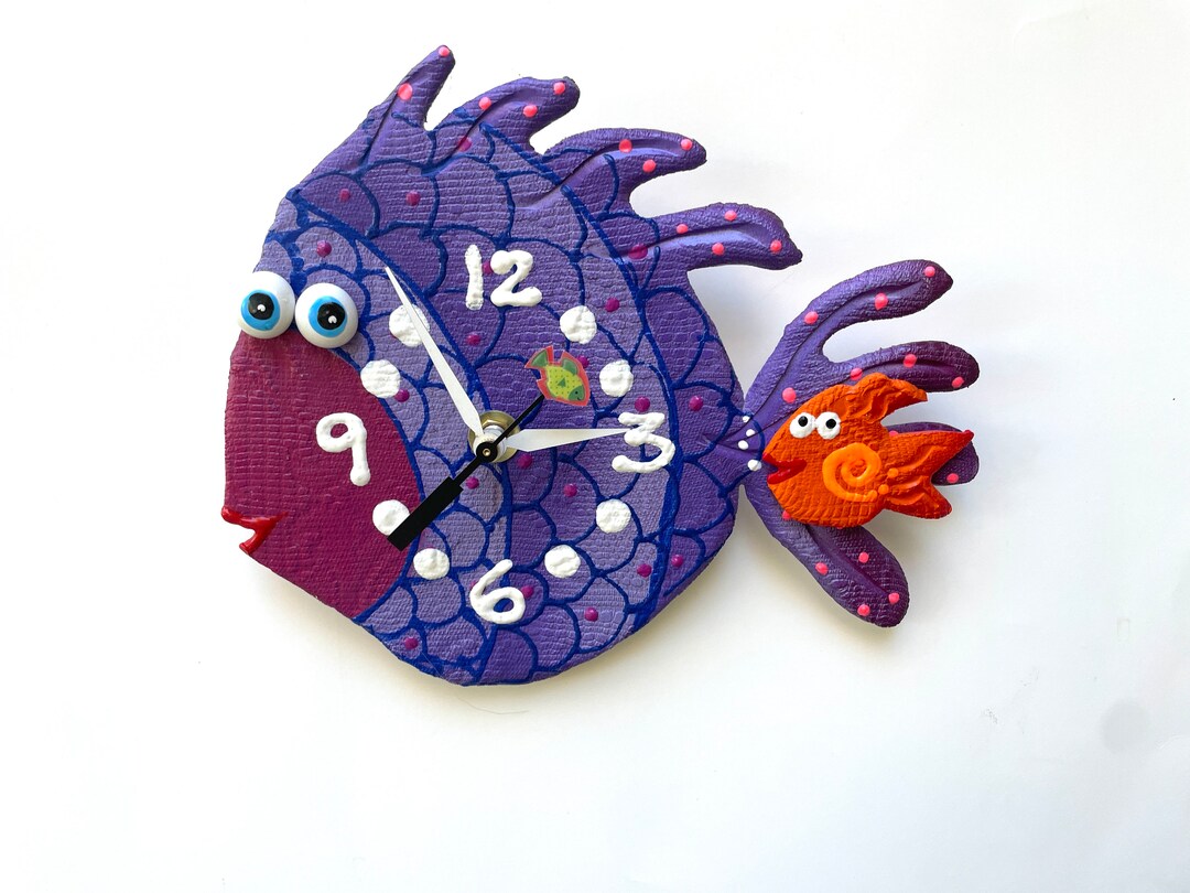 Fish Wall Clock Blowfish Clock,wall Art Beach House Wall Art Nautical ...
