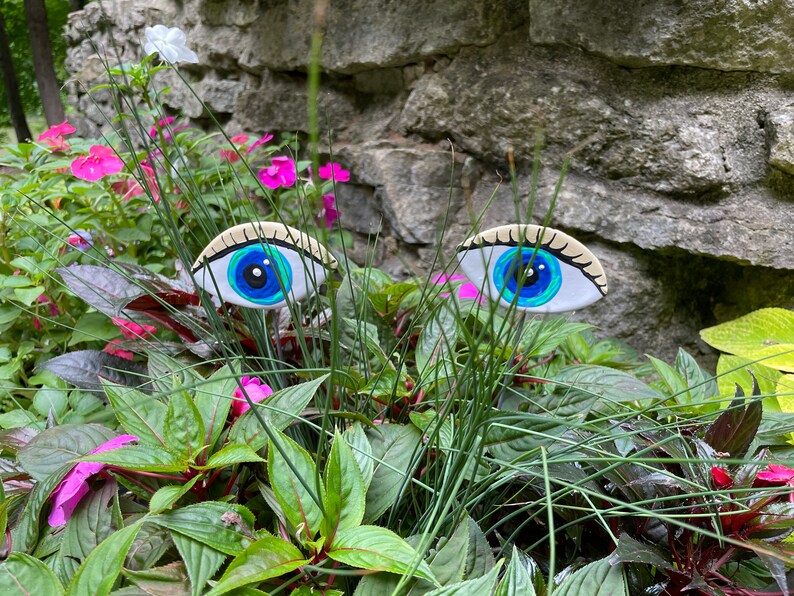 Eye Art Sculpture Garden Stake Eye Doctor Gift Potted Plant Fall Home ...