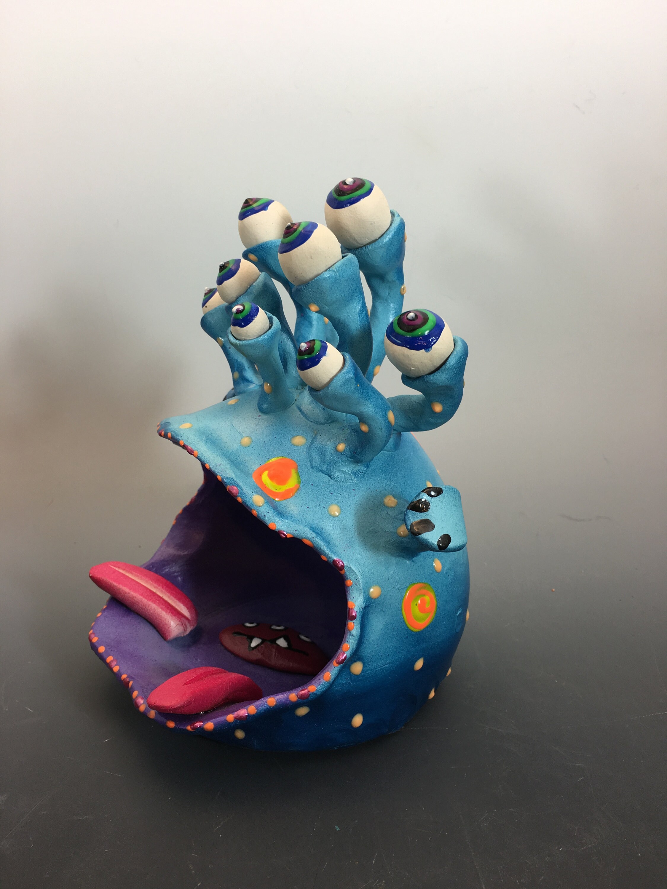 Monster Candy Dish, 10 Eyed Monster, Glow In The Dark Monster- Alien