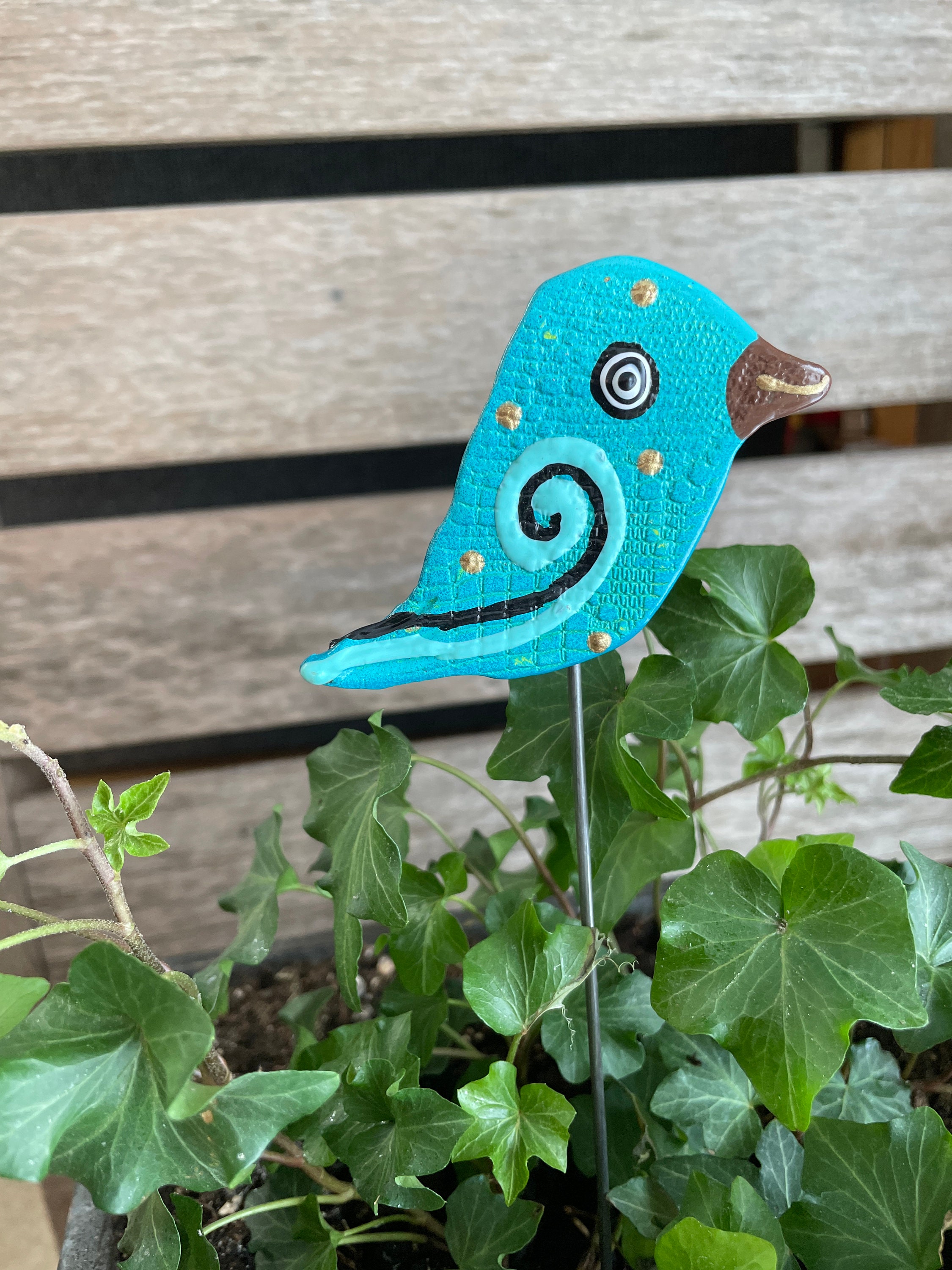Yard Art Bird Garden Stakes,Bird Garden Art,Potted plants, Great Gift ...