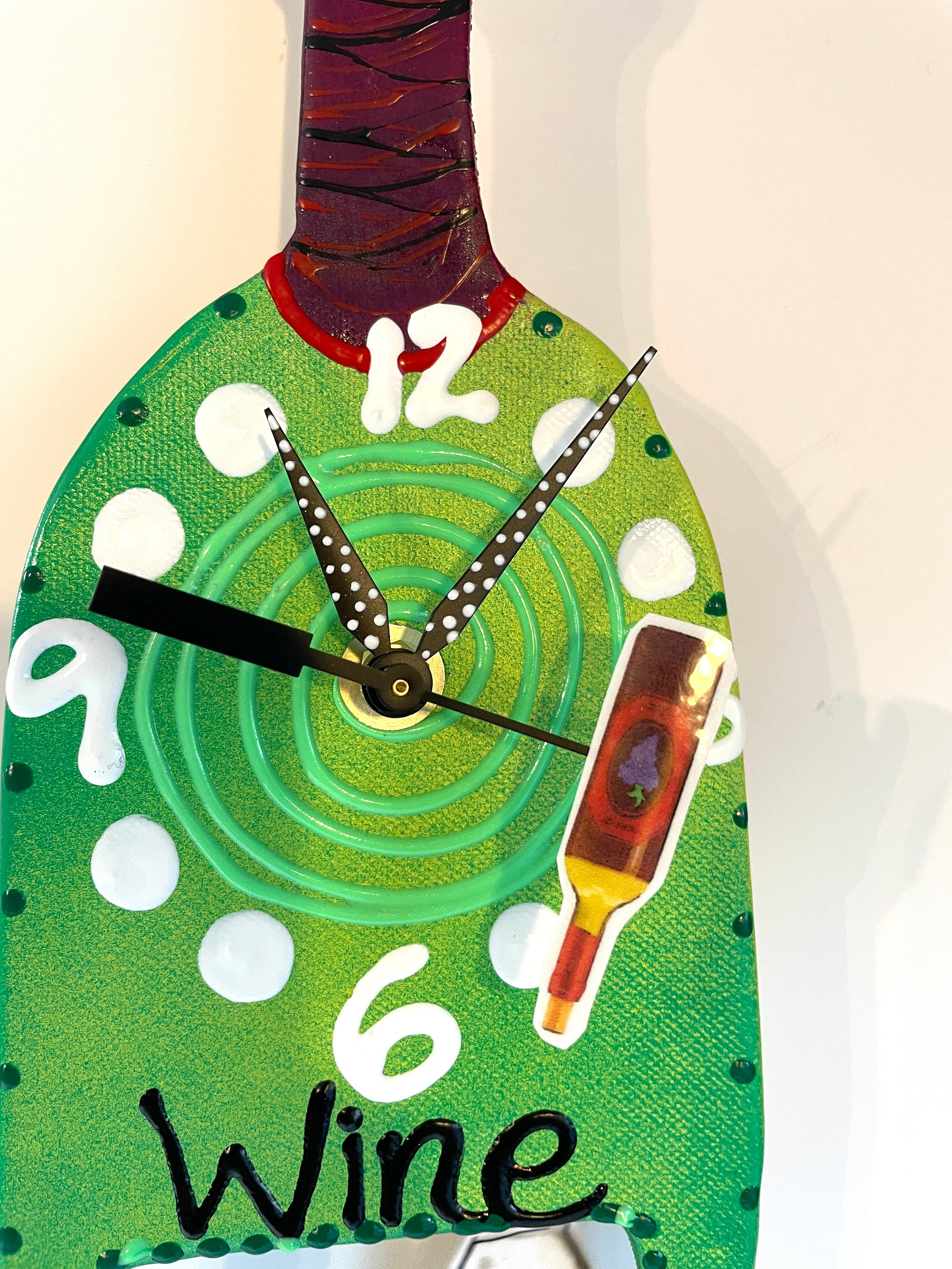 Wine Bottle Wall Clock with Pendulum,Wine Time Clock,Wine Bottle Clock ...