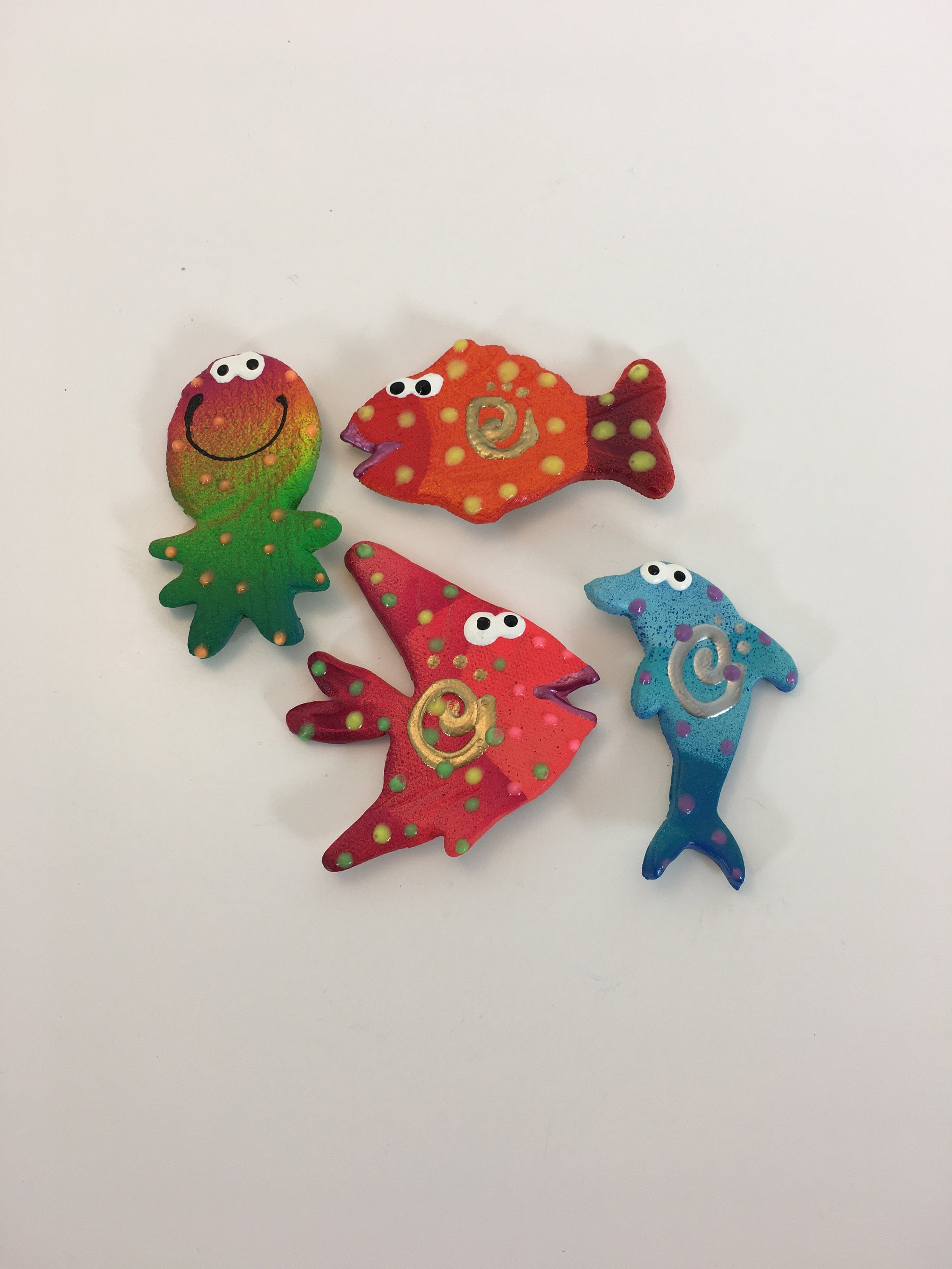 4 x Fish wall decor,Tropical Fish, Ocean decor, Sea creature, Under the ...