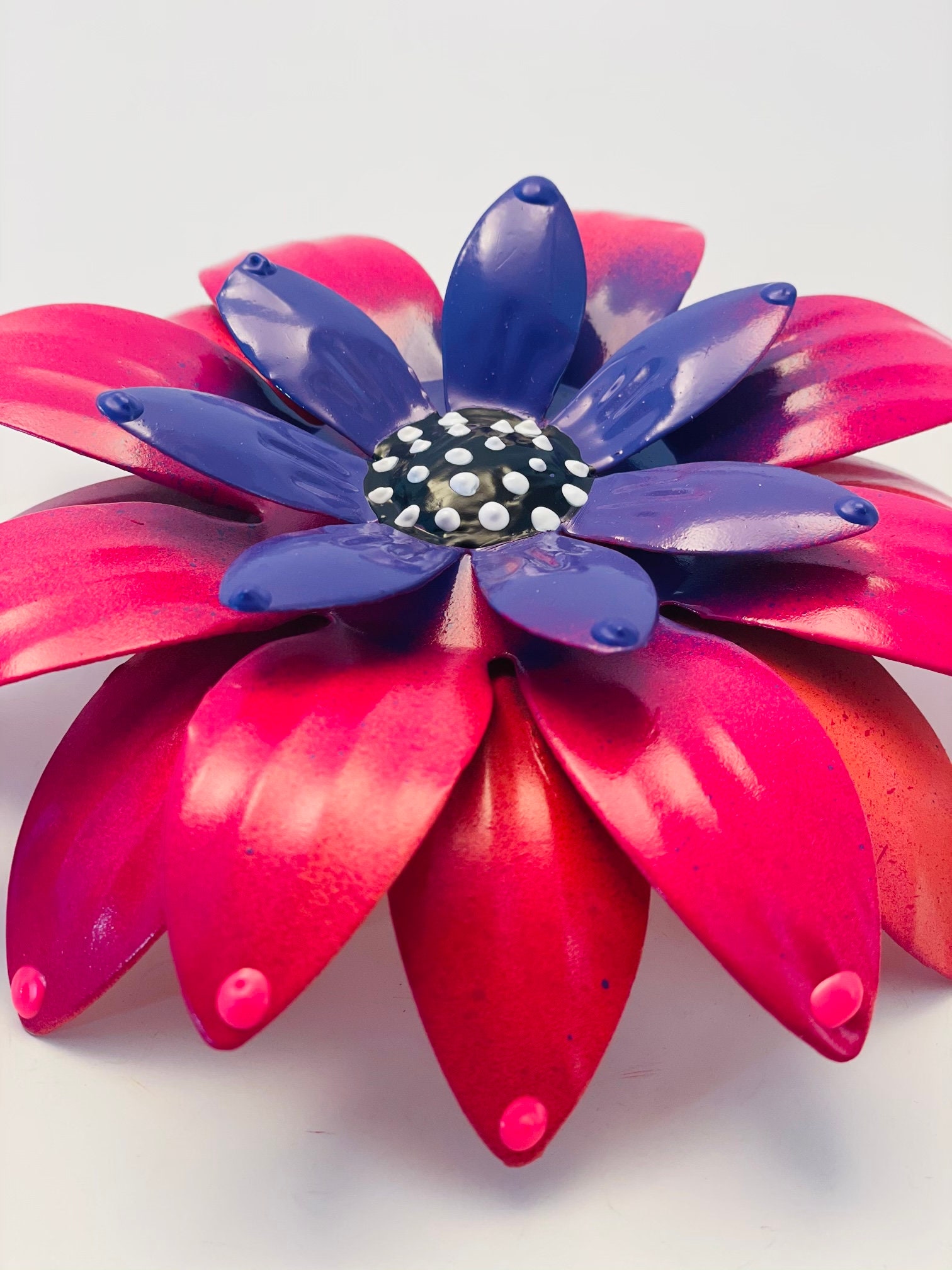 Metal Flower,Pink Fence Flower,Fence Decoration,Patio Decor-Yard Art ...