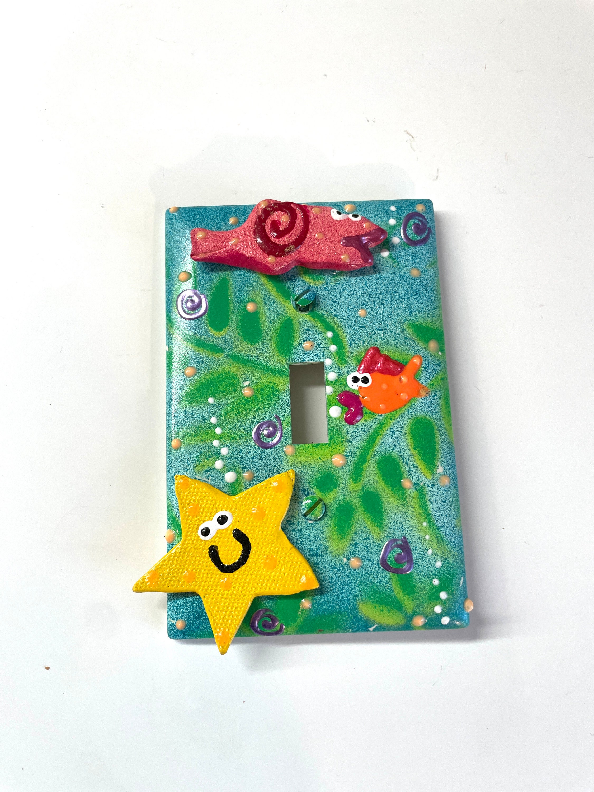 Fish Plate Cover,Light Switch Cover, Whimsical Underwater aquatic light ...