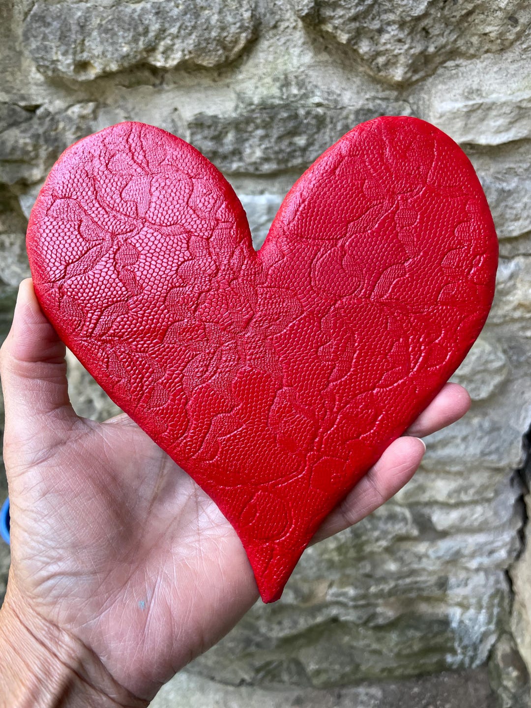 Red Heart Wall Hanging Heart Wall Decor Rustic Home Art Gift for Her ...