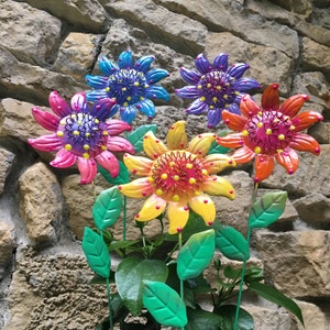 Metal Spring Flower Garden Stakes,set of Five Metal Garden Stakes, Yard ...