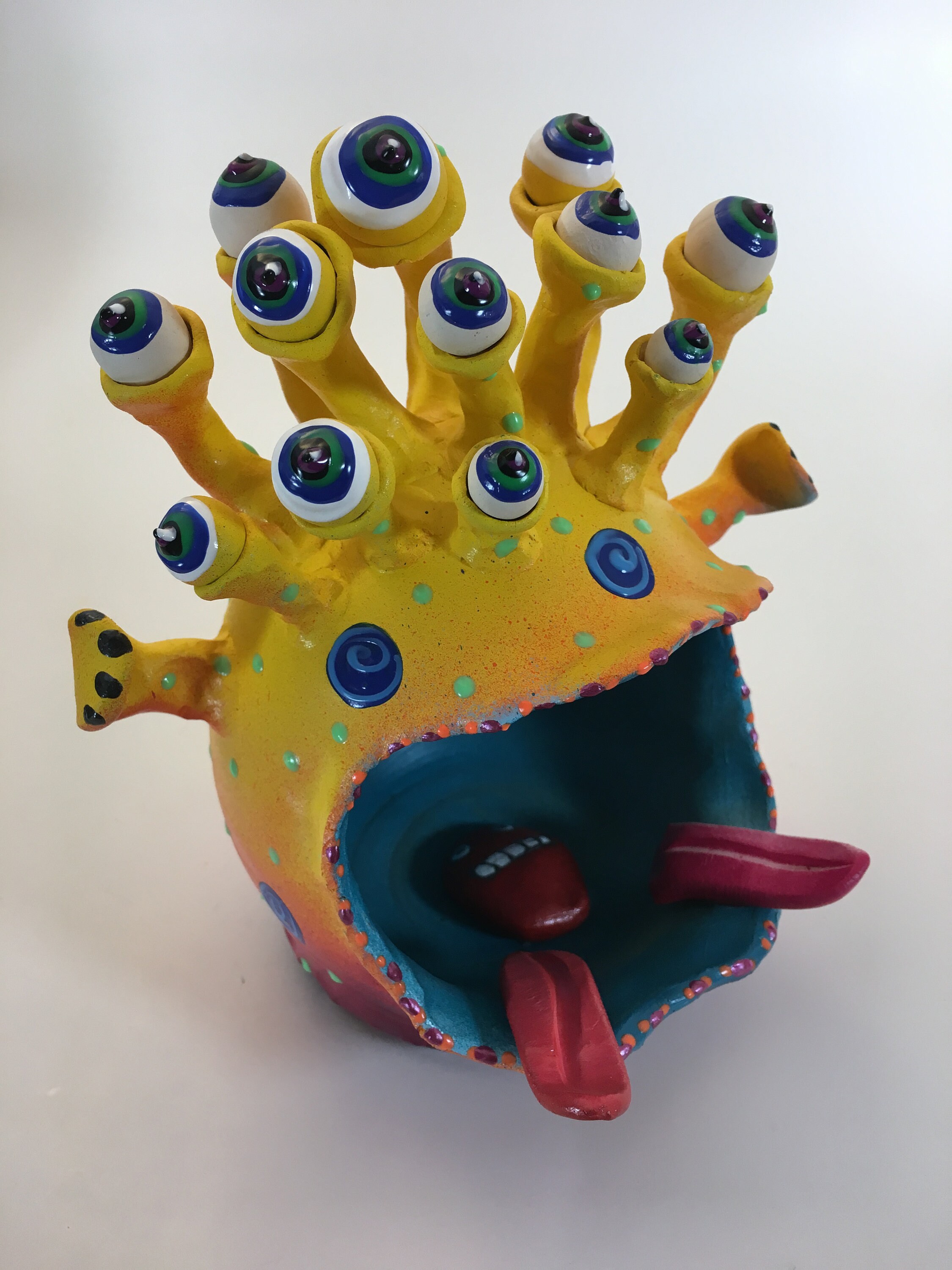 Monster Candy Dish, 12 Eyed Monster, Glow In The Dark Monster- Alien