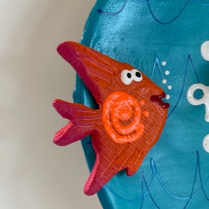 Fish Pendulum Wall Clock,unique Clock,handmade Clock,sealife Wall Clock ...