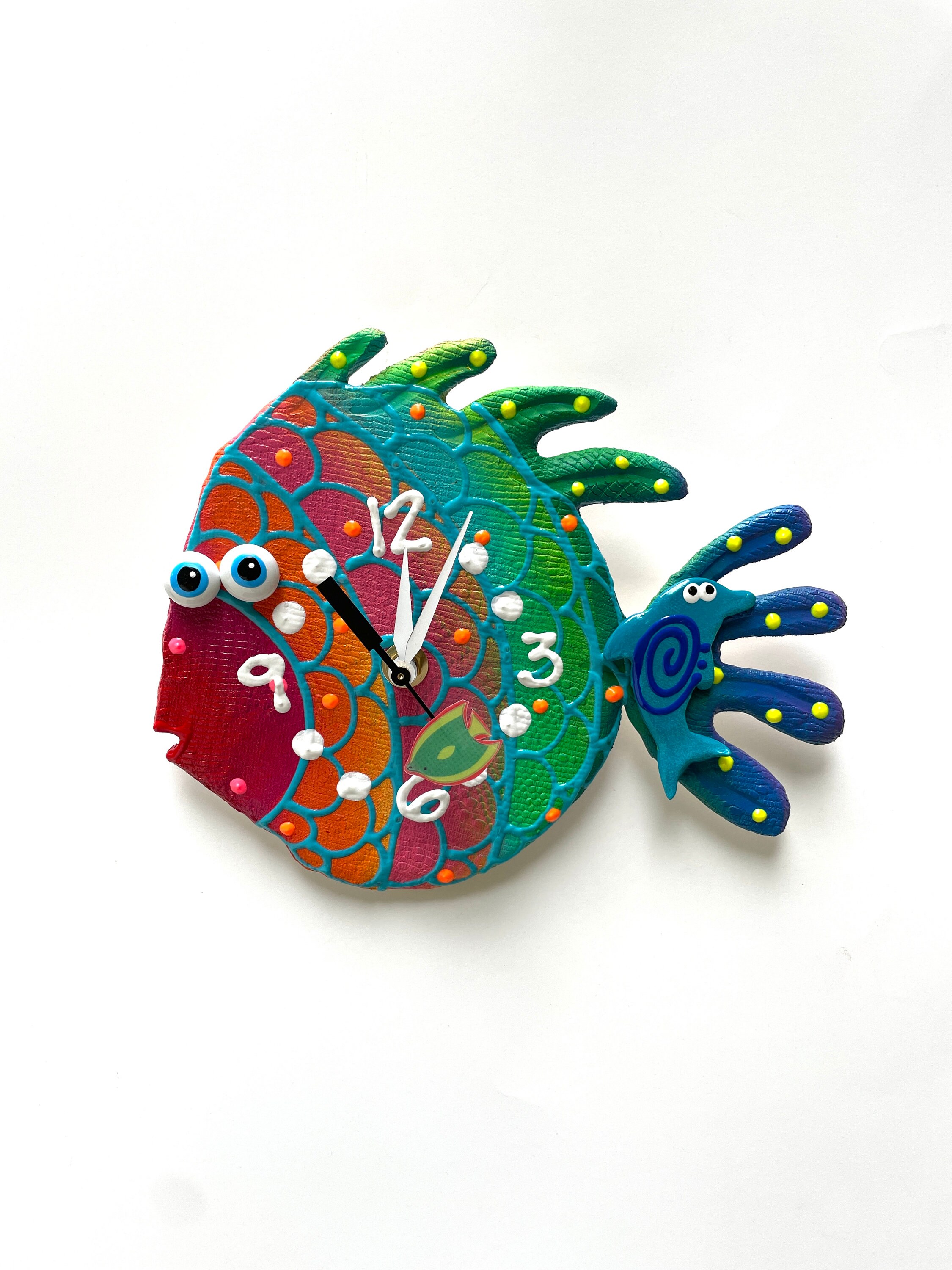 Fish Wall Clock Blowfish Clock,Wall Art Beach House Wall art nautical ...