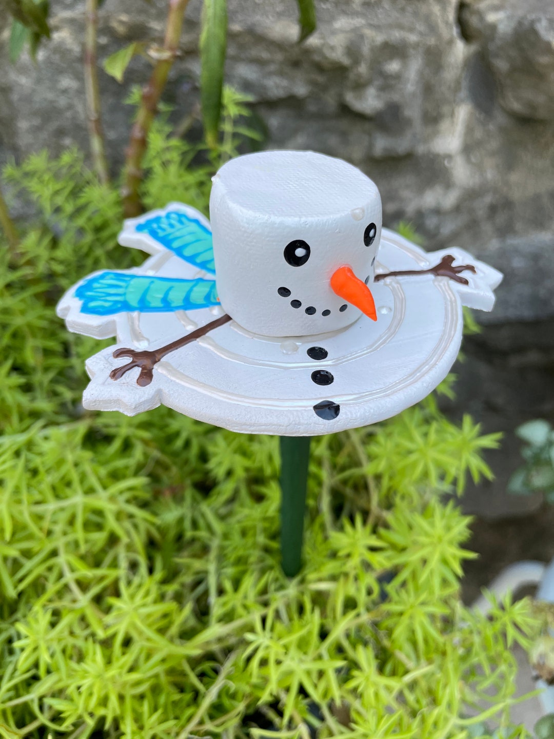 Melting Snowman Garden Stake Plant Decoration Holiday Gift Decor ...