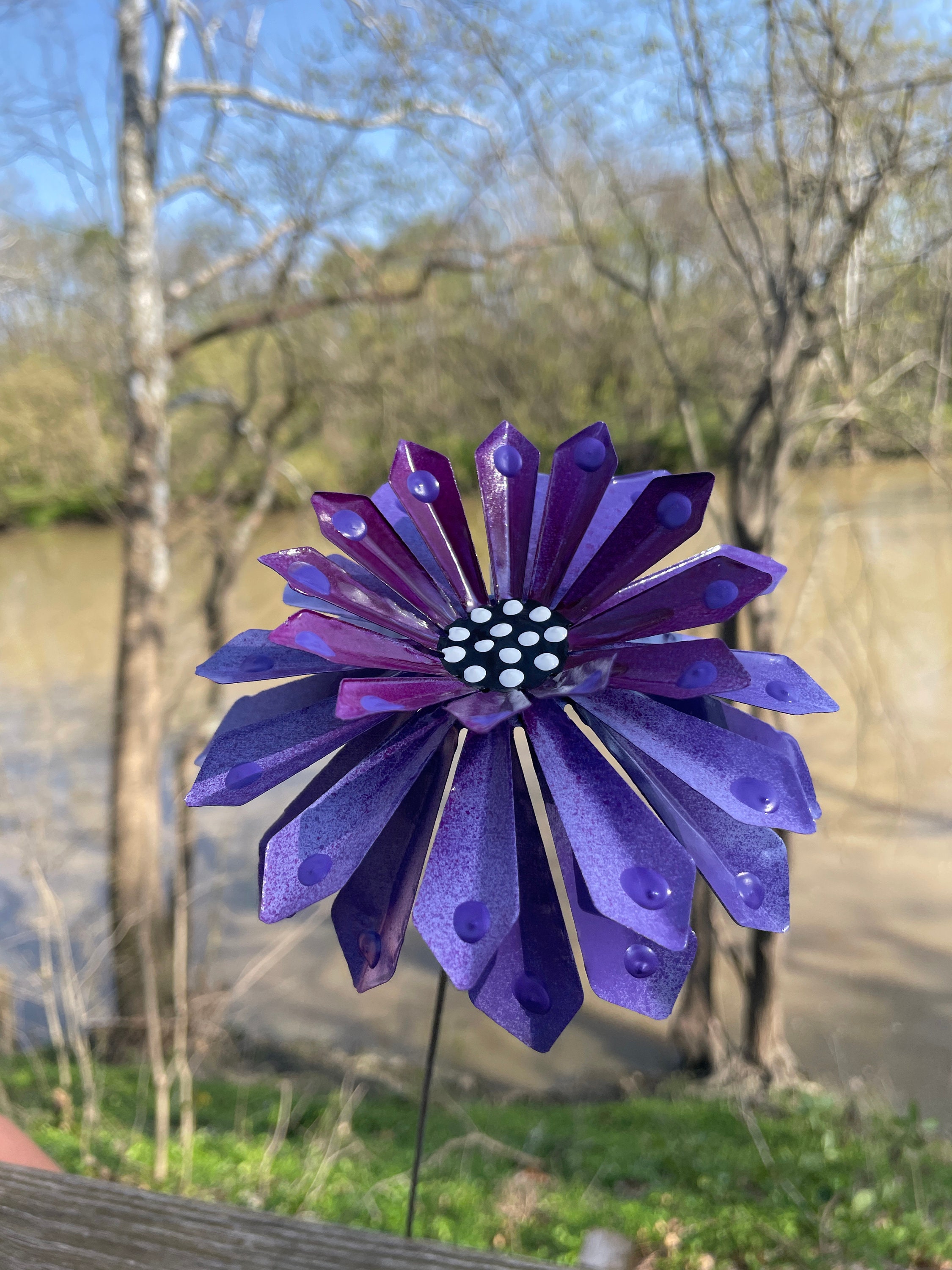 Metal Flower Garden Stake,Yard decoration, Metal Art, Garden Sculpture ...