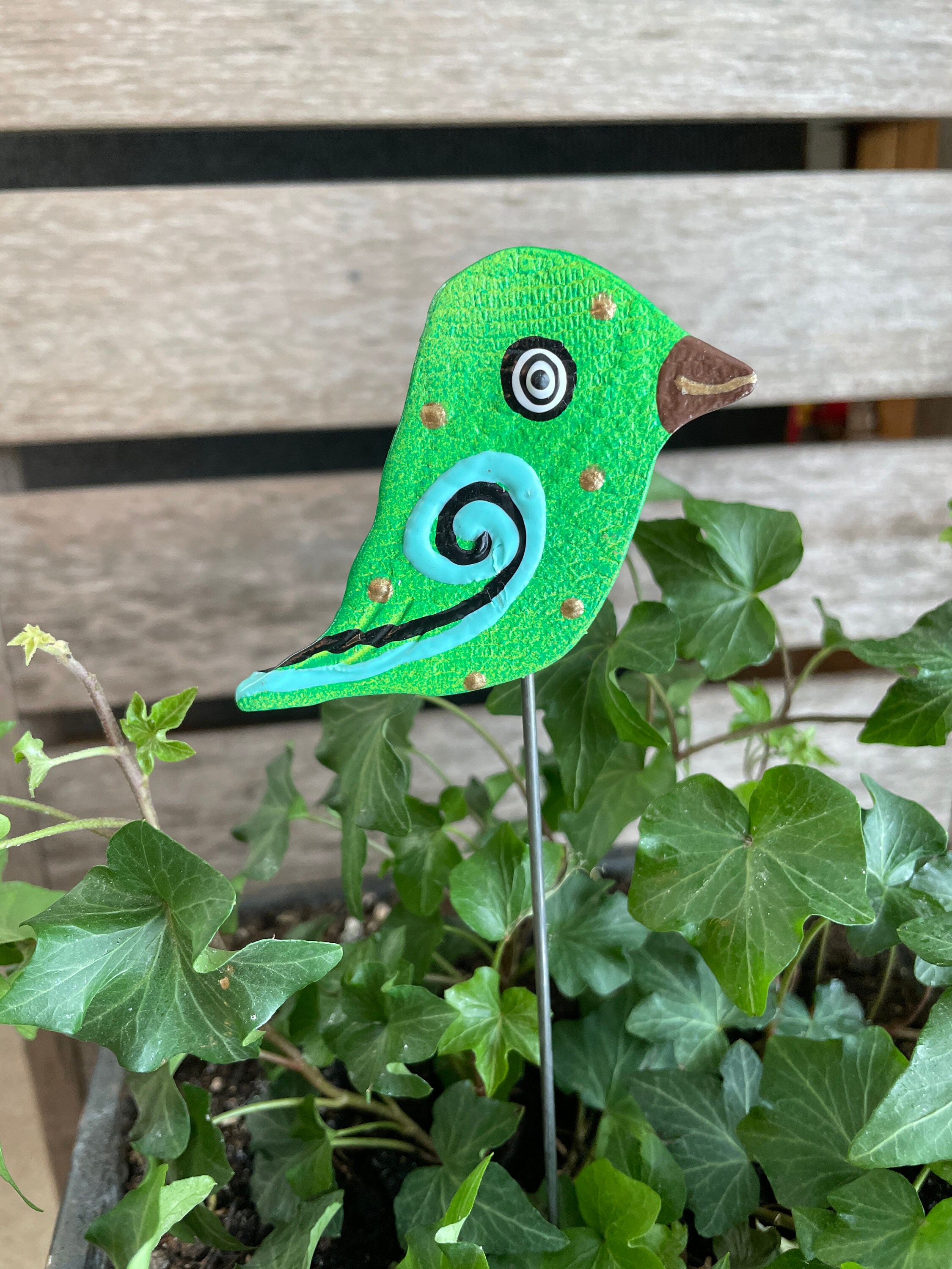 Yard Art Bird Garden Stakes,Bird Garden Art,Potted plants, Great Gift ...