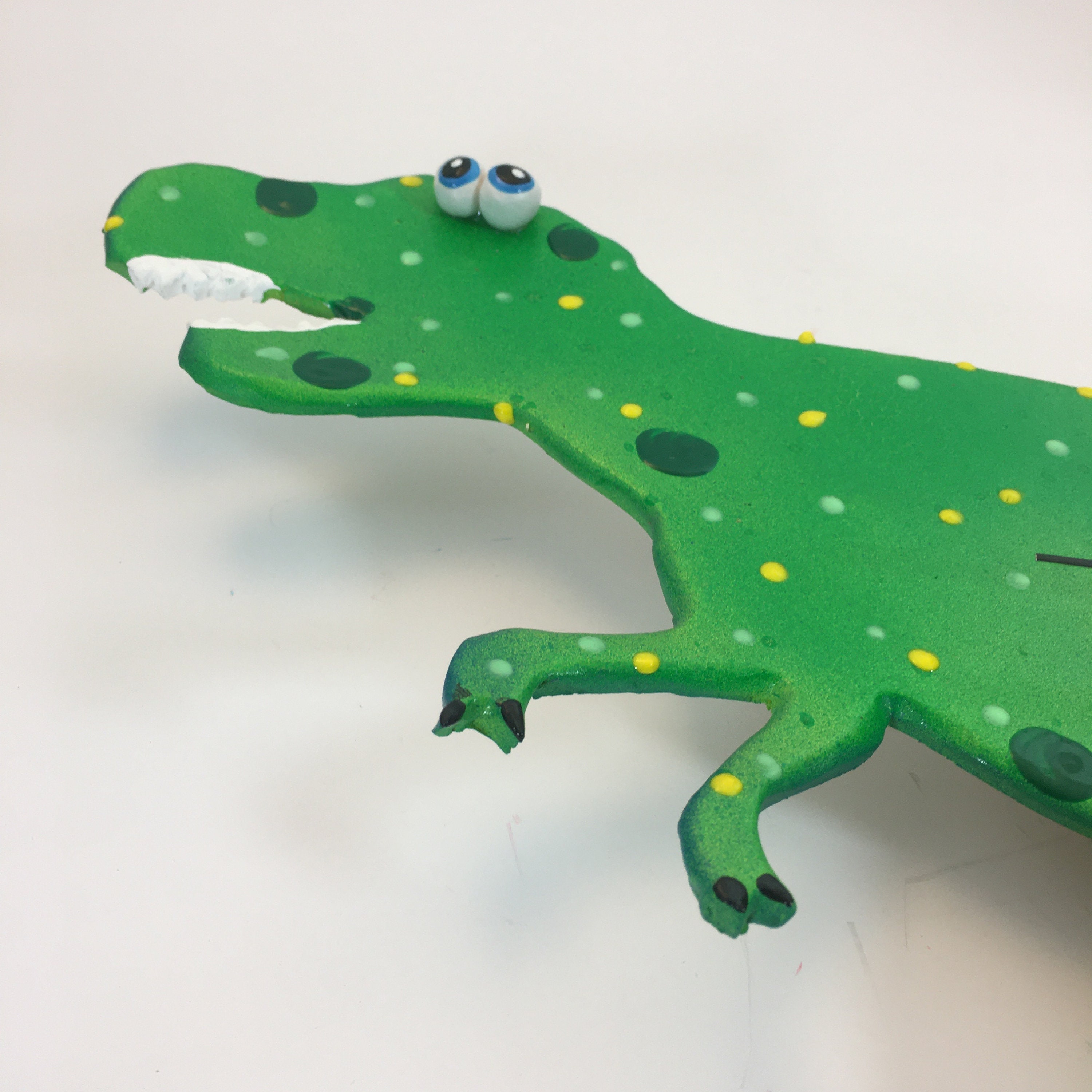 Whimsical Dinosaur Clock, Colorful Handmade Clay Dinosaur,Dinosaur Wall ...