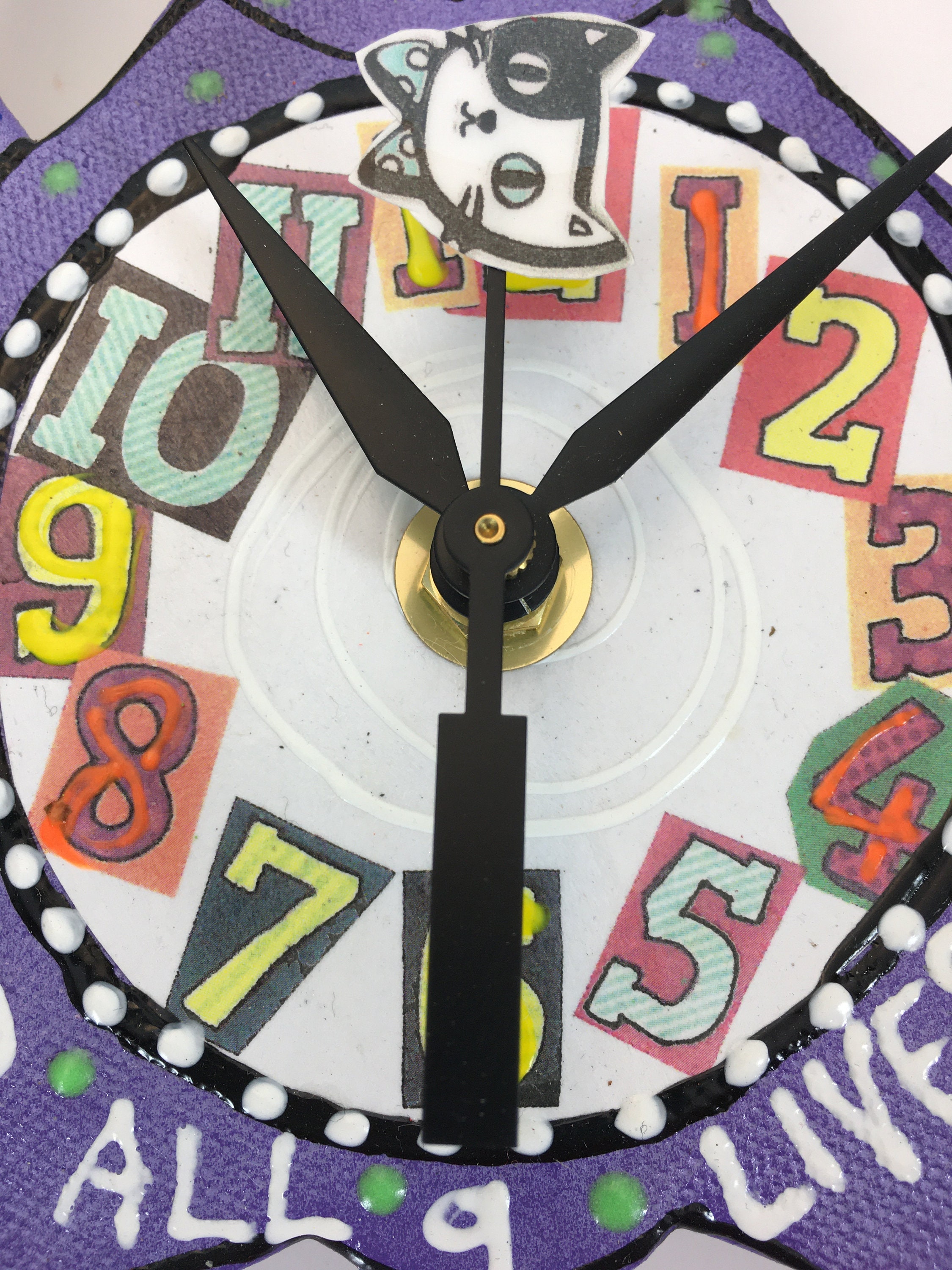 Kitty Clock,Cat Lover Gift,Cat Wall Clock,KIDS Clock,Kit Cat Clock ...