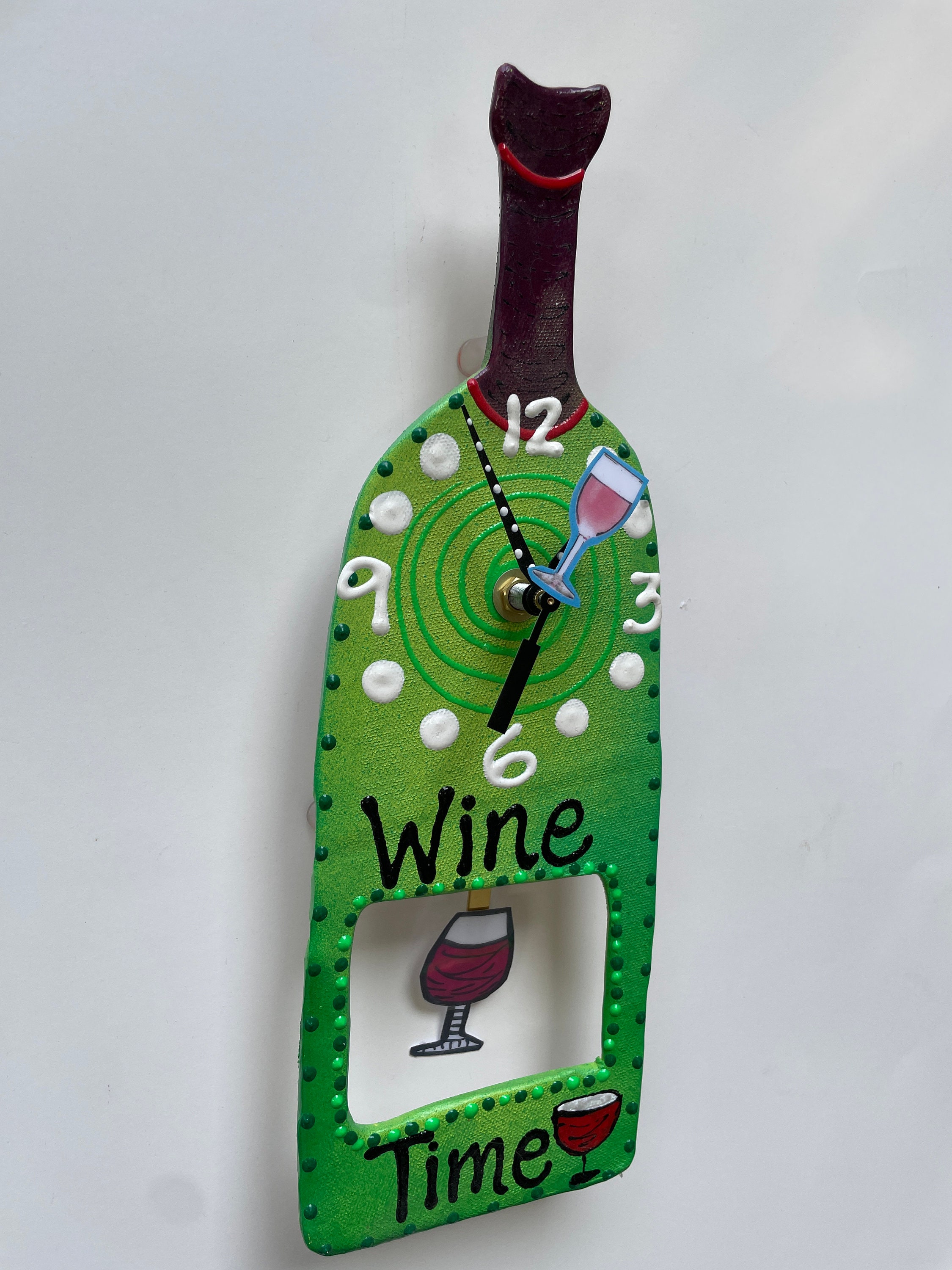 Wine Bottle Wall Clock with Pendulum,Wine Time Clock,Wine Bottle Clock ...