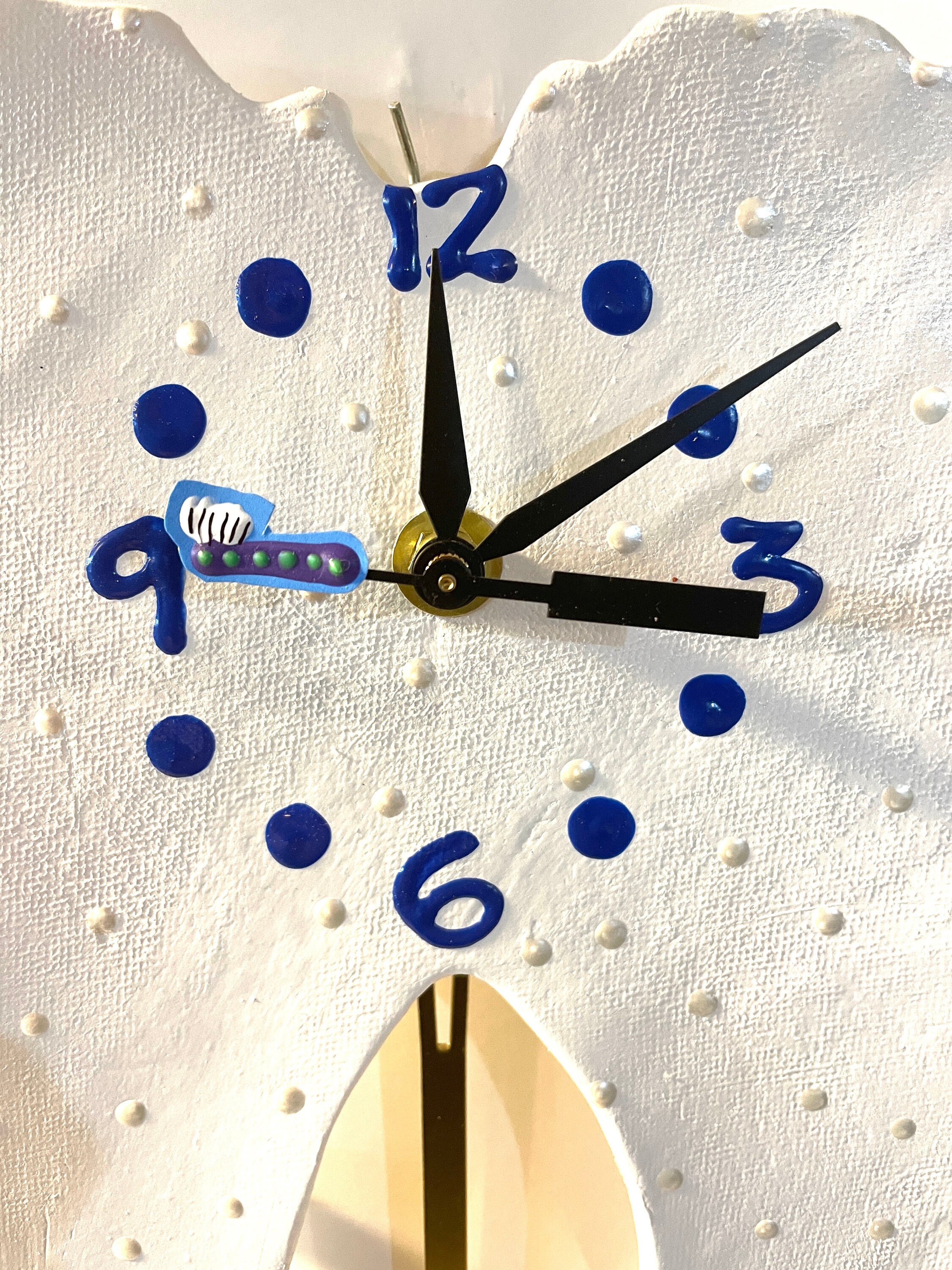 Tooth and Toothbrush Wall Clock with Pendulum, Dentist Gift, Dentist ...