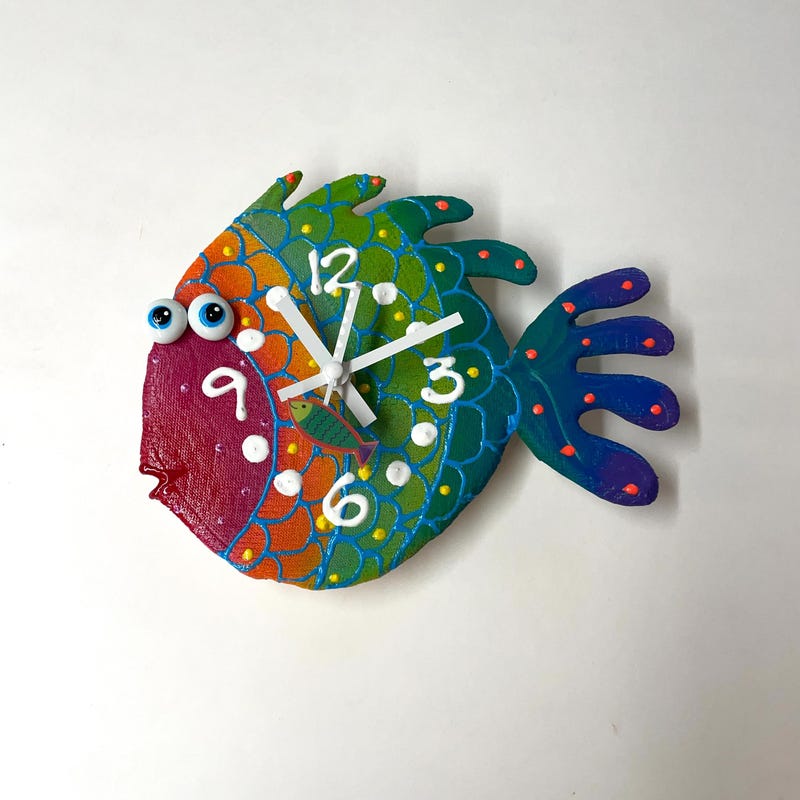 Rainbow Wall Clock - Etsy
