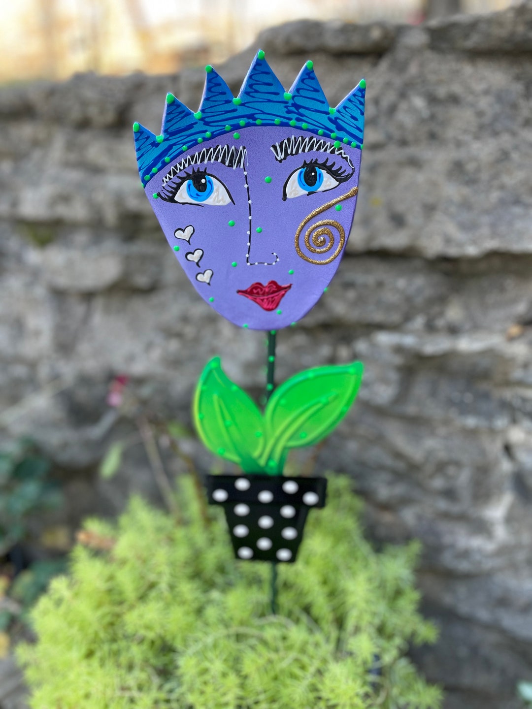 Unique Face Flower Pot Garden Sculptureunique Garden - Etsy