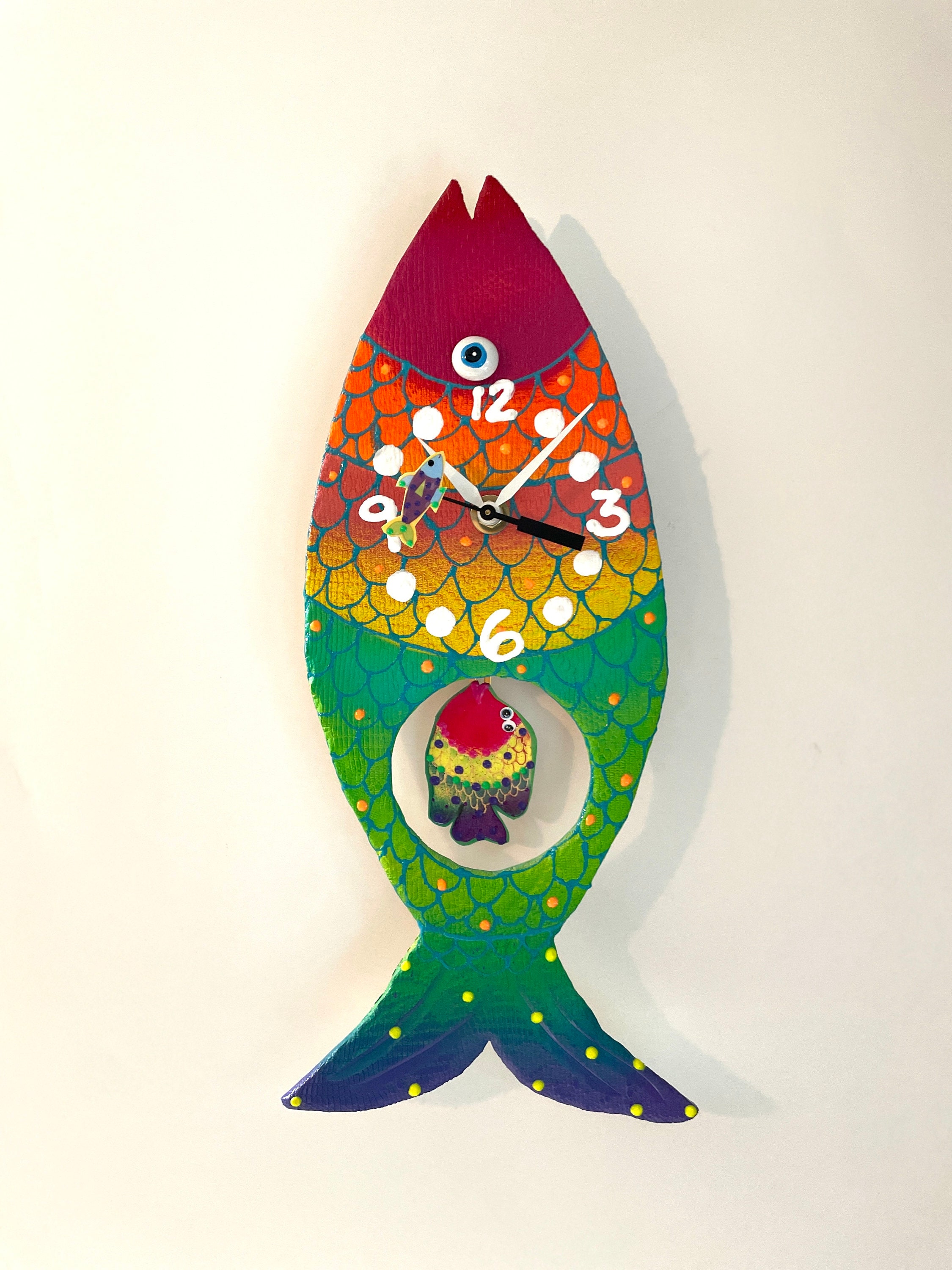 Fish Wall Clock with Pendulum, Beach House Decor, Florida Decor, unique ...