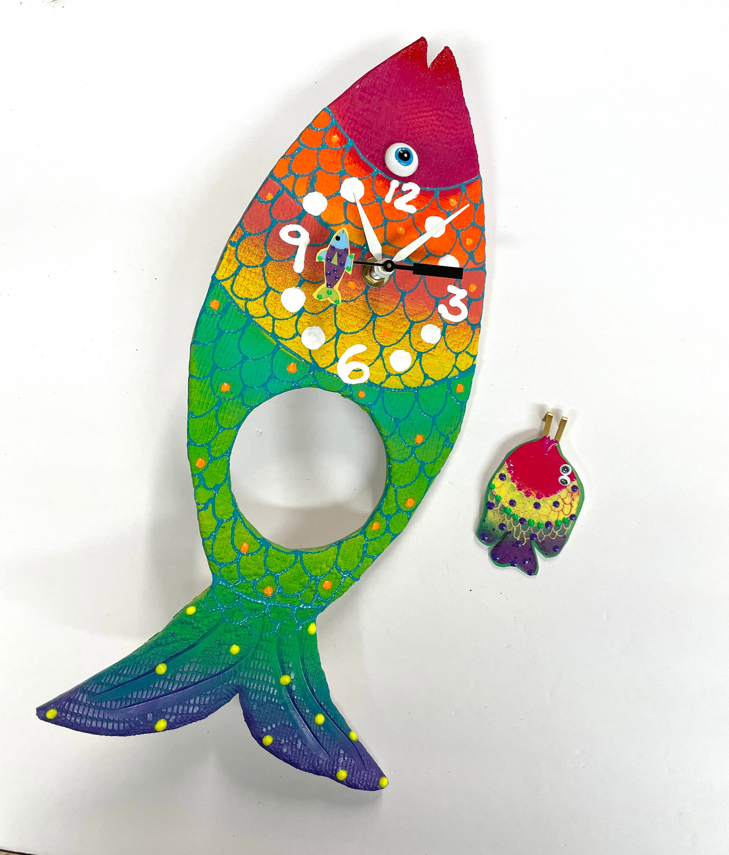 Fish Wall Clock with Pendulum, Beach House Decor, Florida Decor, unique ...