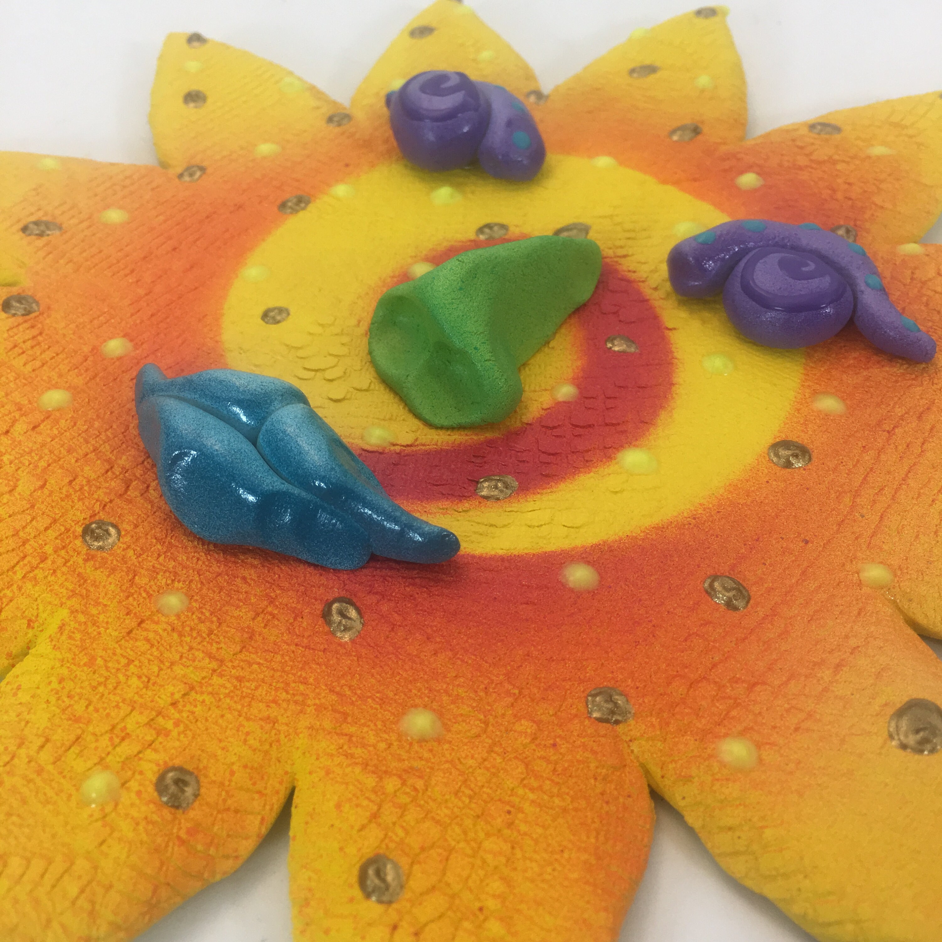 Ceramic Sun Face-Sunshine Face- Sun- Wall Art-Ceramic Sun-wall decor