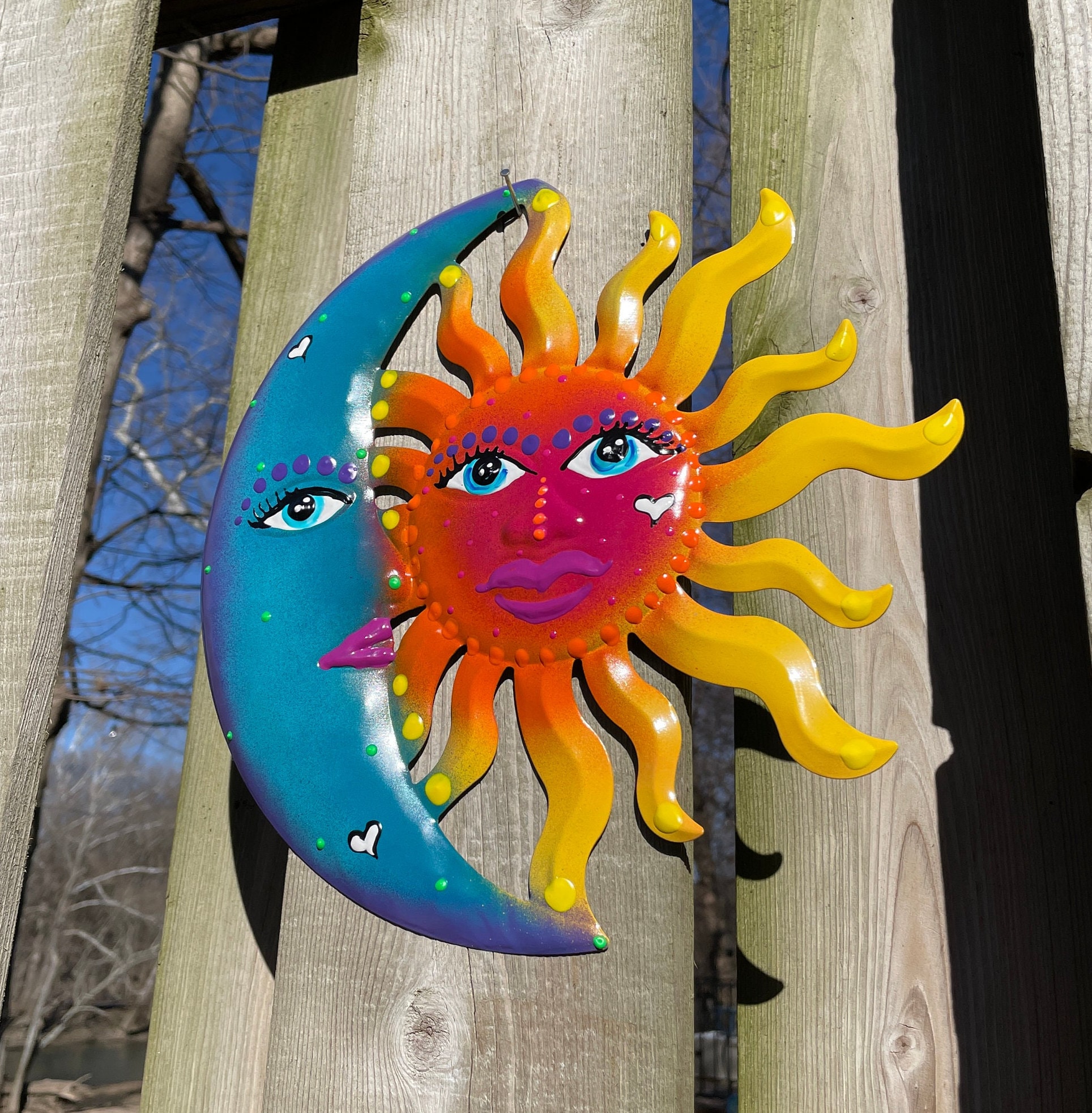 Sun Moon Wall Decor Art Fence Decor ,Pool Decor Sun Moon Wall Hanging ...