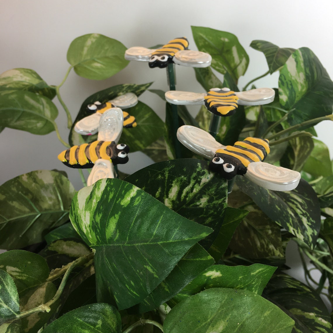 5 Ceramic Bumble Bee Garden Stakeshoney Bee Garden Decor | Etsy