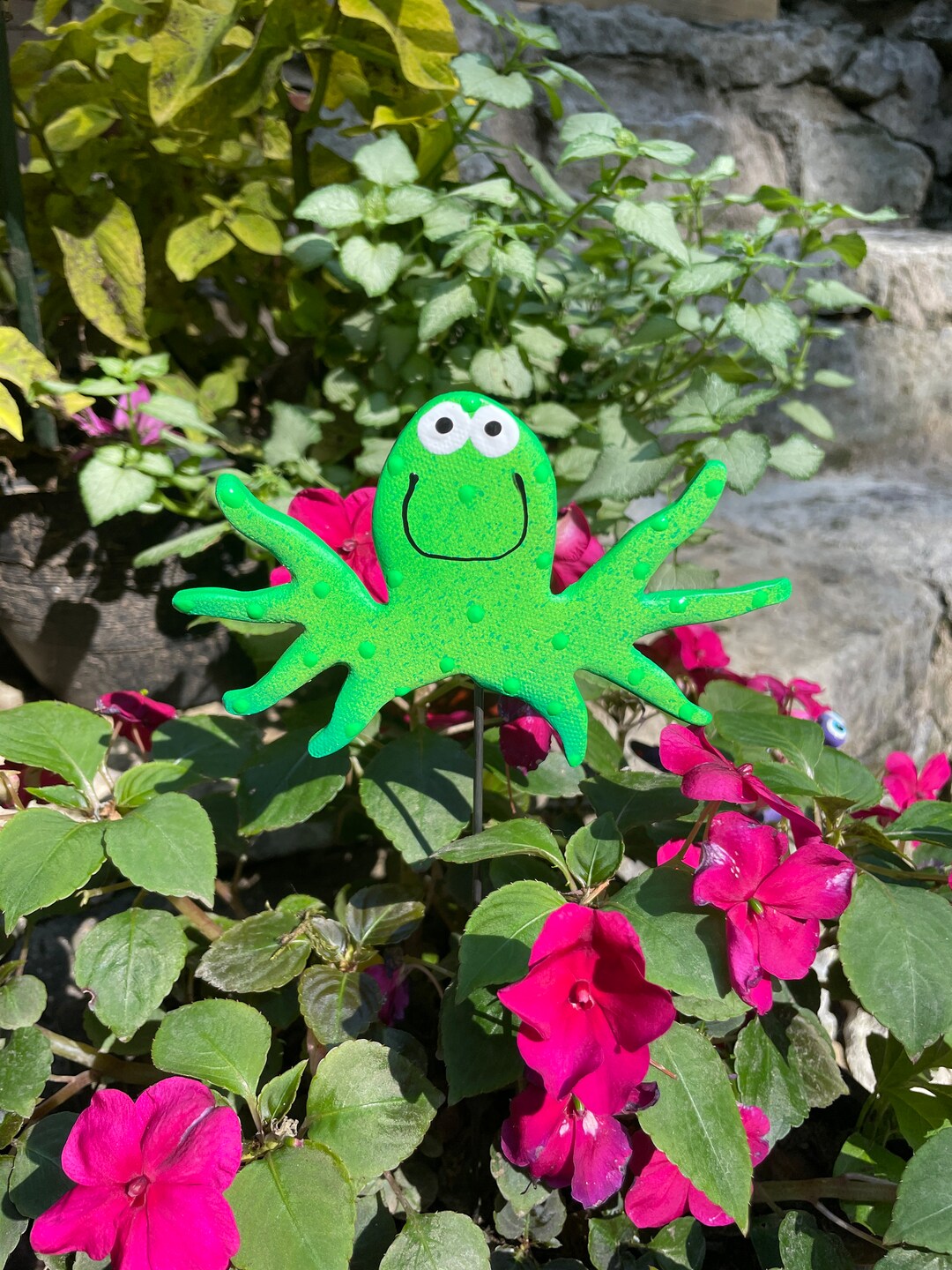 Green Octopus Garden Stake, Garden Decor,octopus Potted Plants,gift for ...