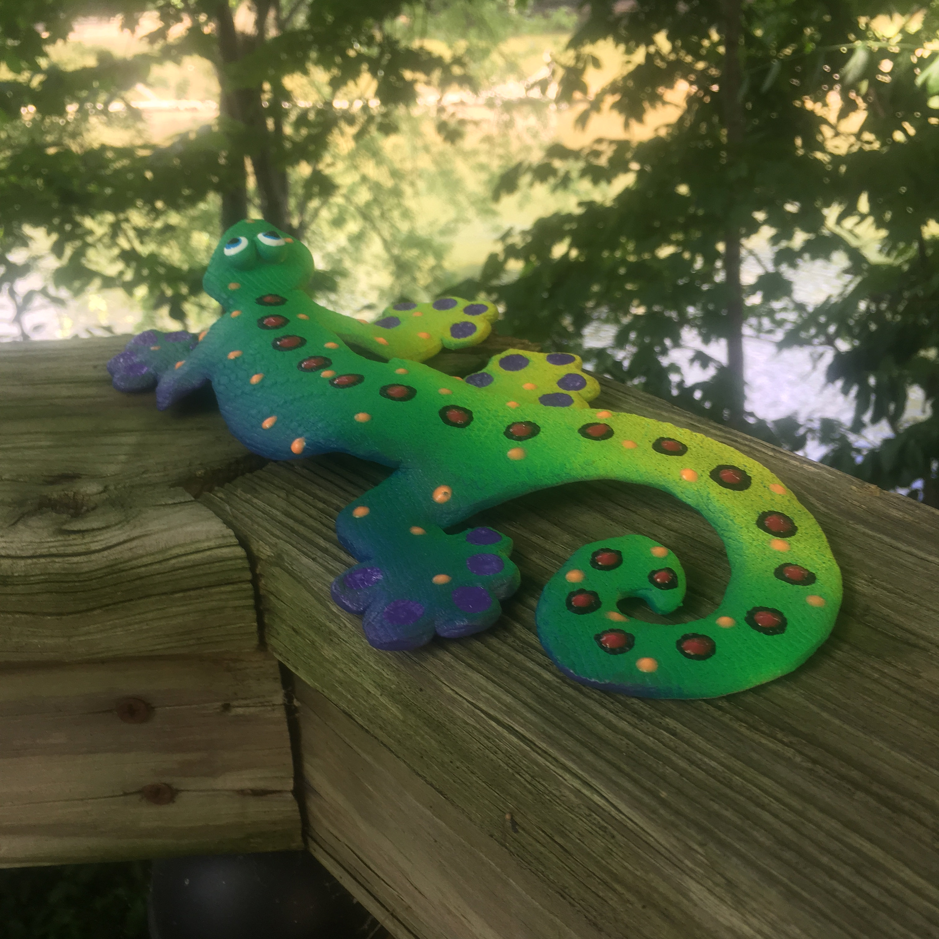 Whimsical Gecko Wall Hanging, Clay scultpture, Lizard Sculpture ...