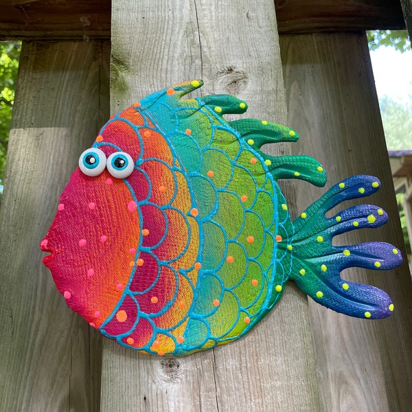 Hand Painted Hanging Fish - Etsy