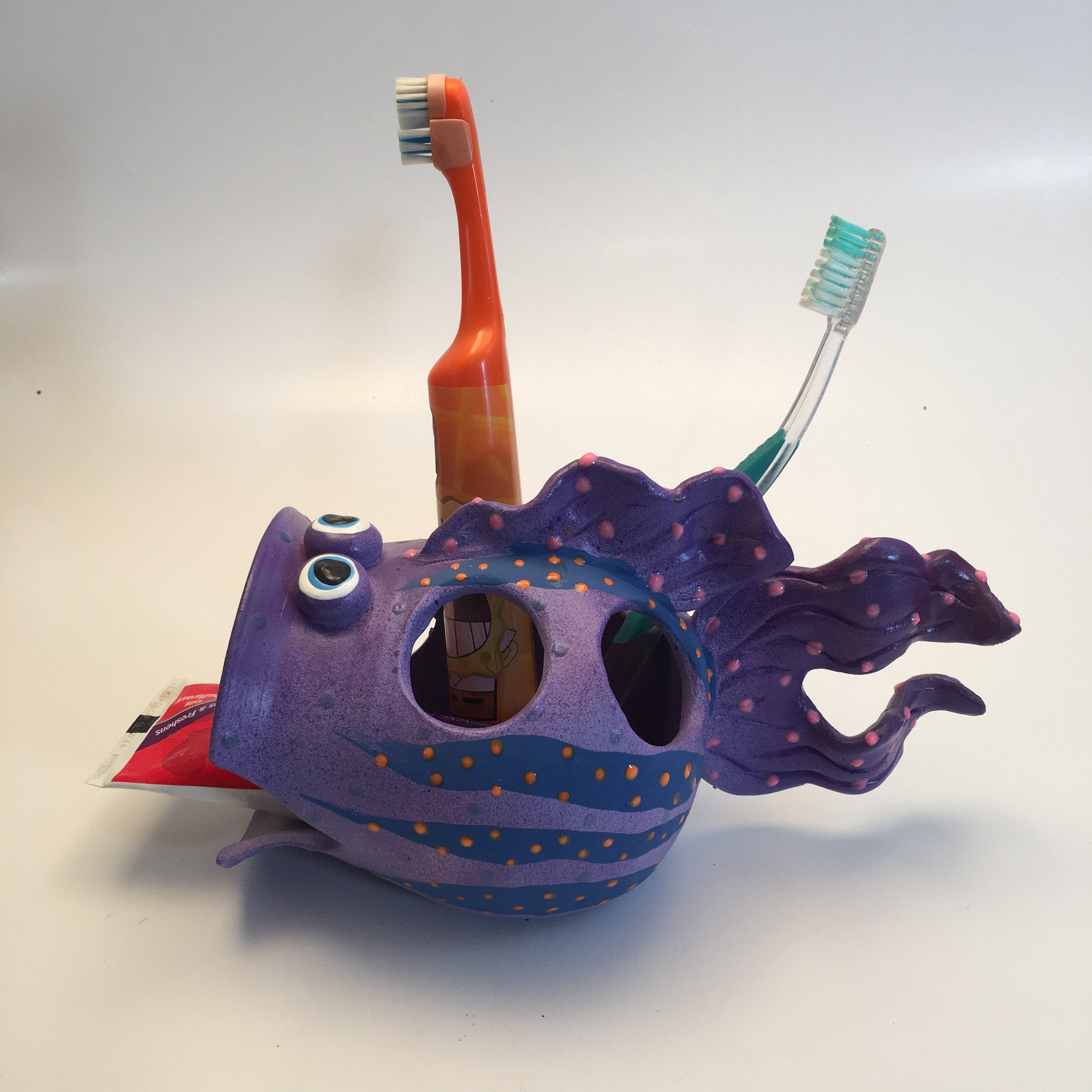 Kid's Toothbrush Holder- Girl or Boy-Fish Bathroom Decor,Child ...