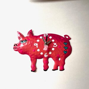 Pig Clock Pig Wall Clock Farm Animal Decor Pig Gifts Kids Clock Pig ...