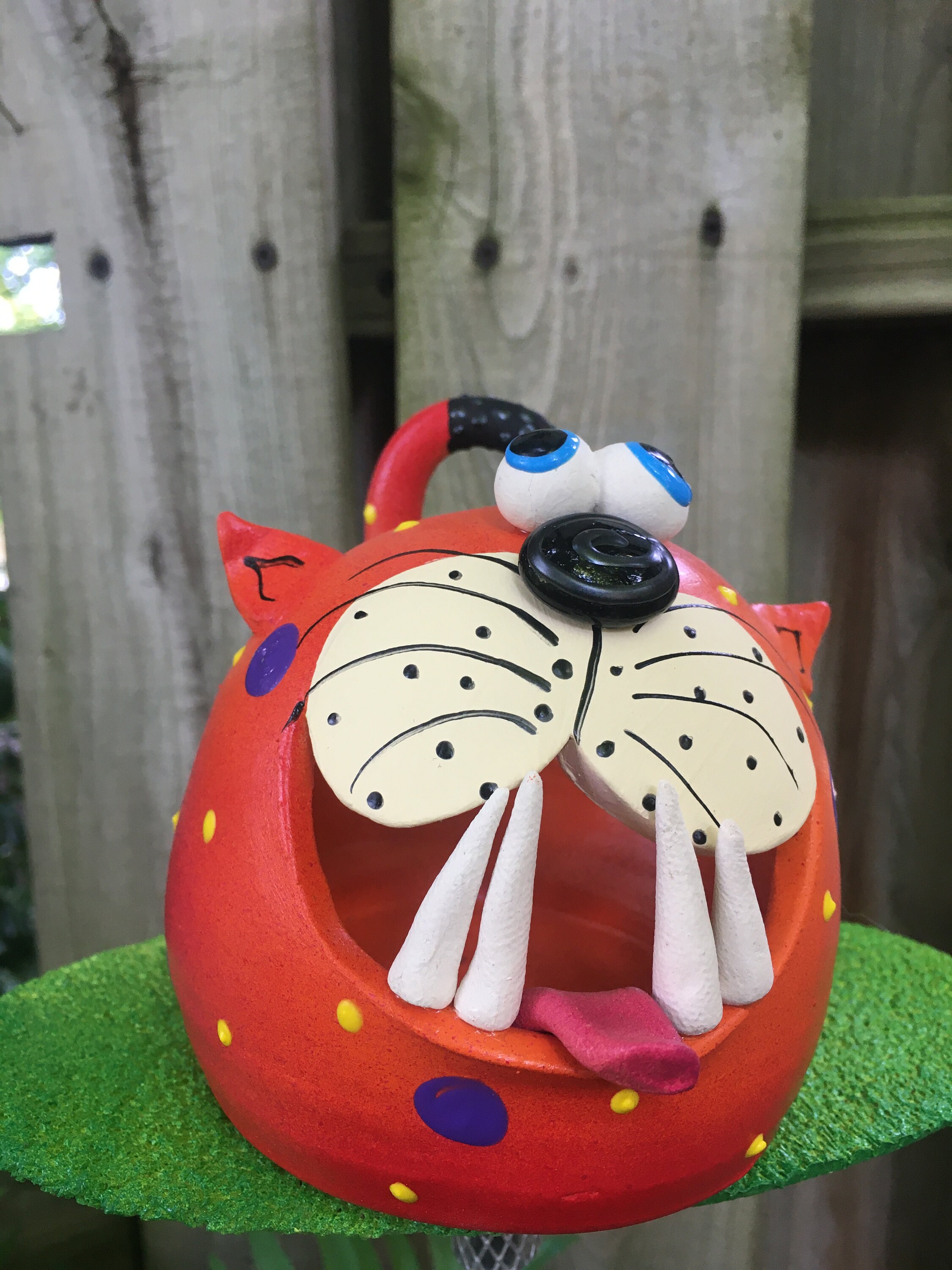 CAT, Bird feeder, Birdhouse,CAT Bird Feeder, Bird House Garden Stakes ...