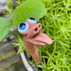 3 Ceramic Worms for Your Garden or Planters,8'' Garden Decoration ...