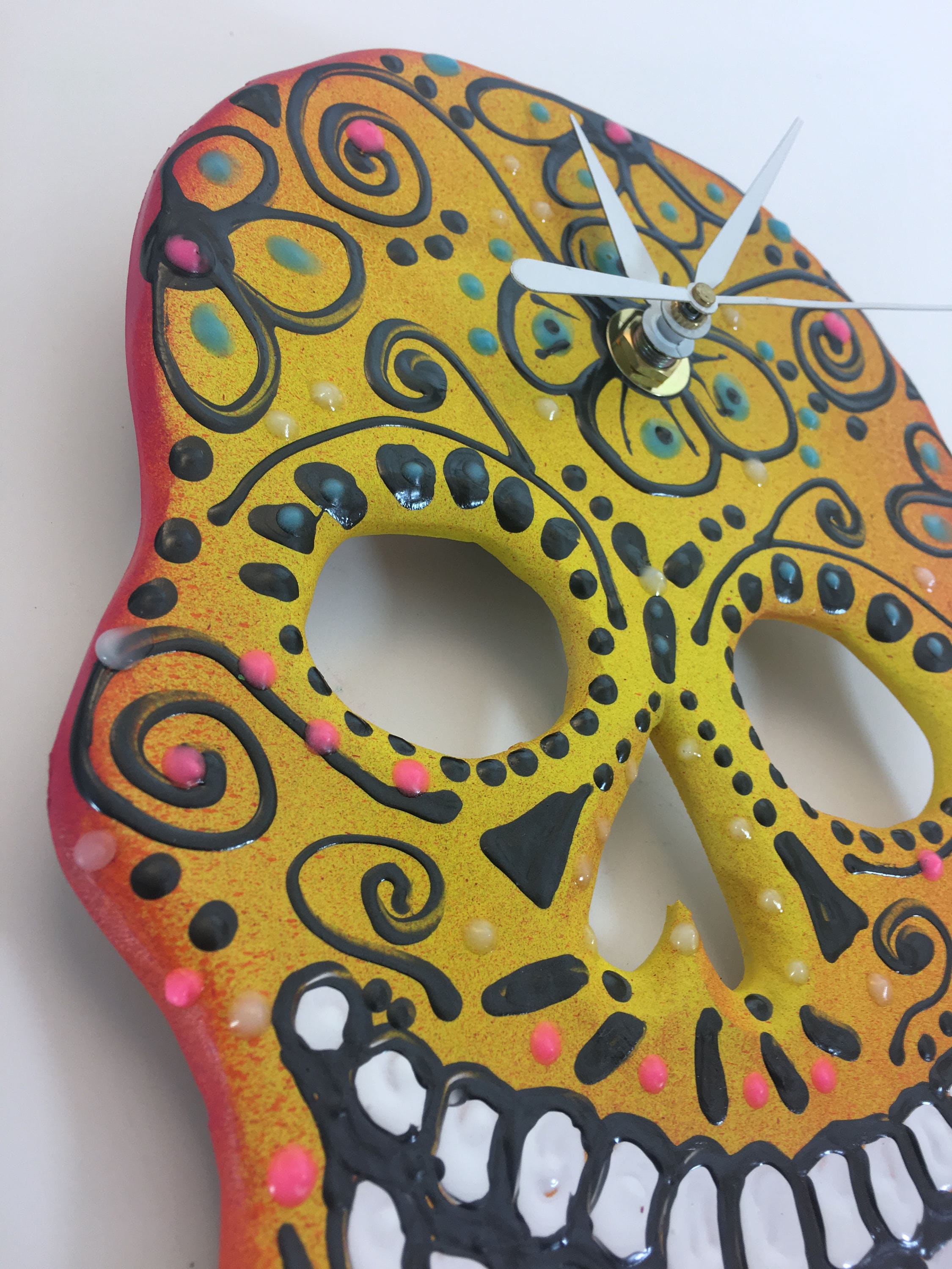 Sugar Skull Clock,Day of the Dead Skull Wall Clock, Sugar Skull,Unique ...