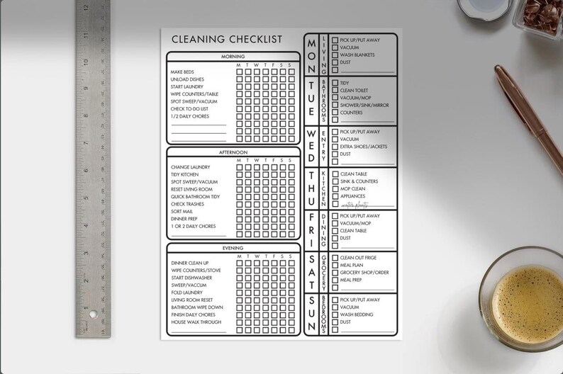Editable Cleaning Checklist | Daily & Weekly Cleaning Schedule ...