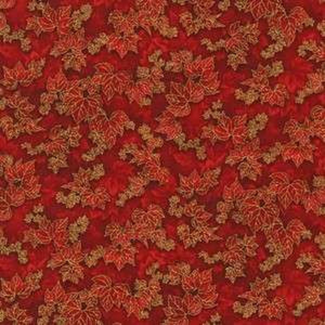 Red Metallic Leaf Design. - Etsy