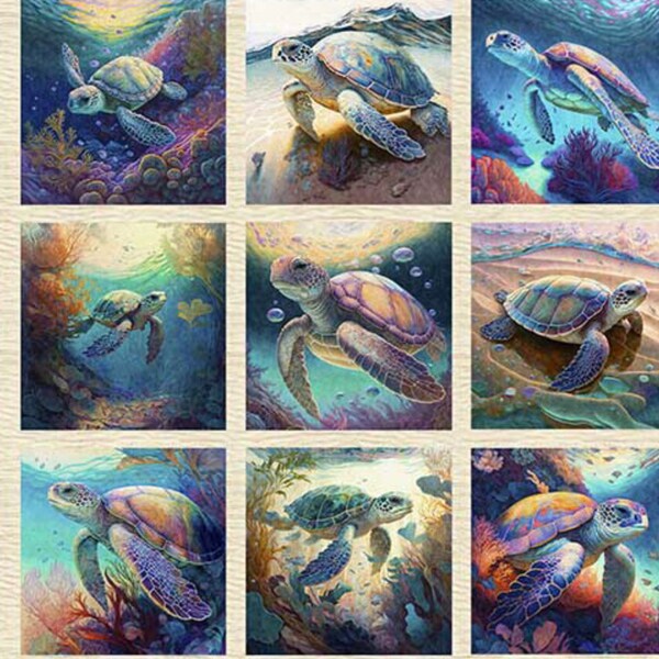Turtle Quilt Panel - Etsy