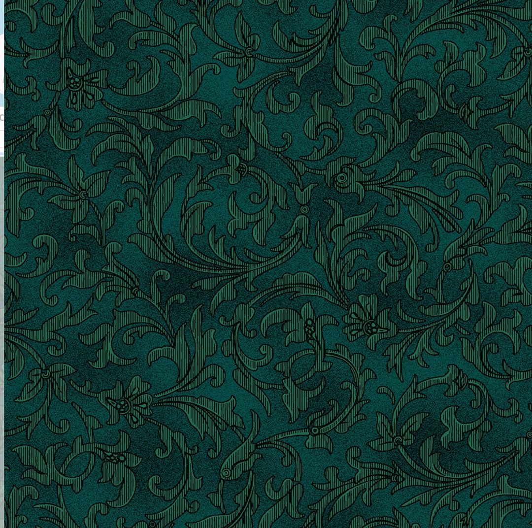 Shades of Emerald Green in a Scroll Design by Jinny Beyer. - Etsy