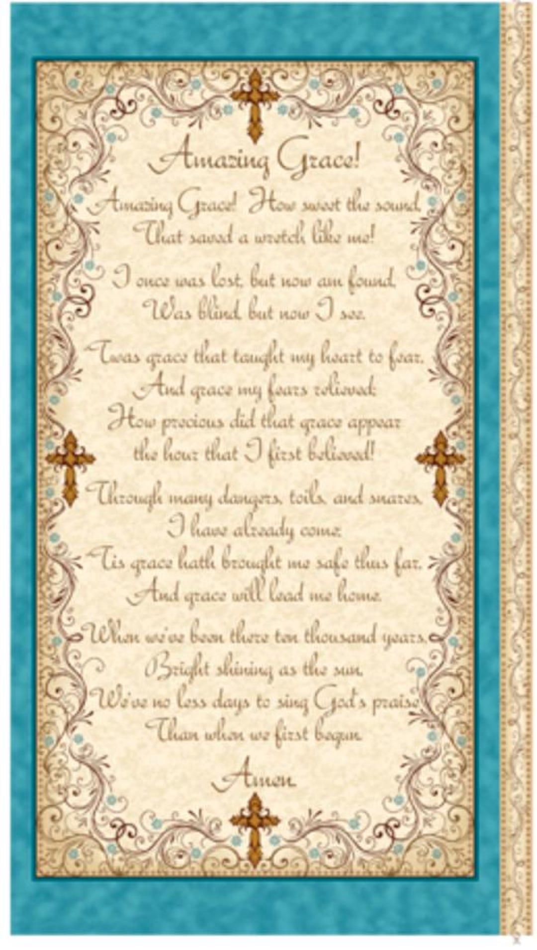 A Beautiful "amazing Grace" Panel. - Etsy