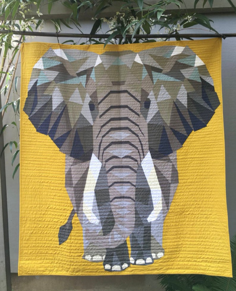 Elephant Abstractions Quilt Pattern by Violet Craft. Paper Piecing. - Etsy