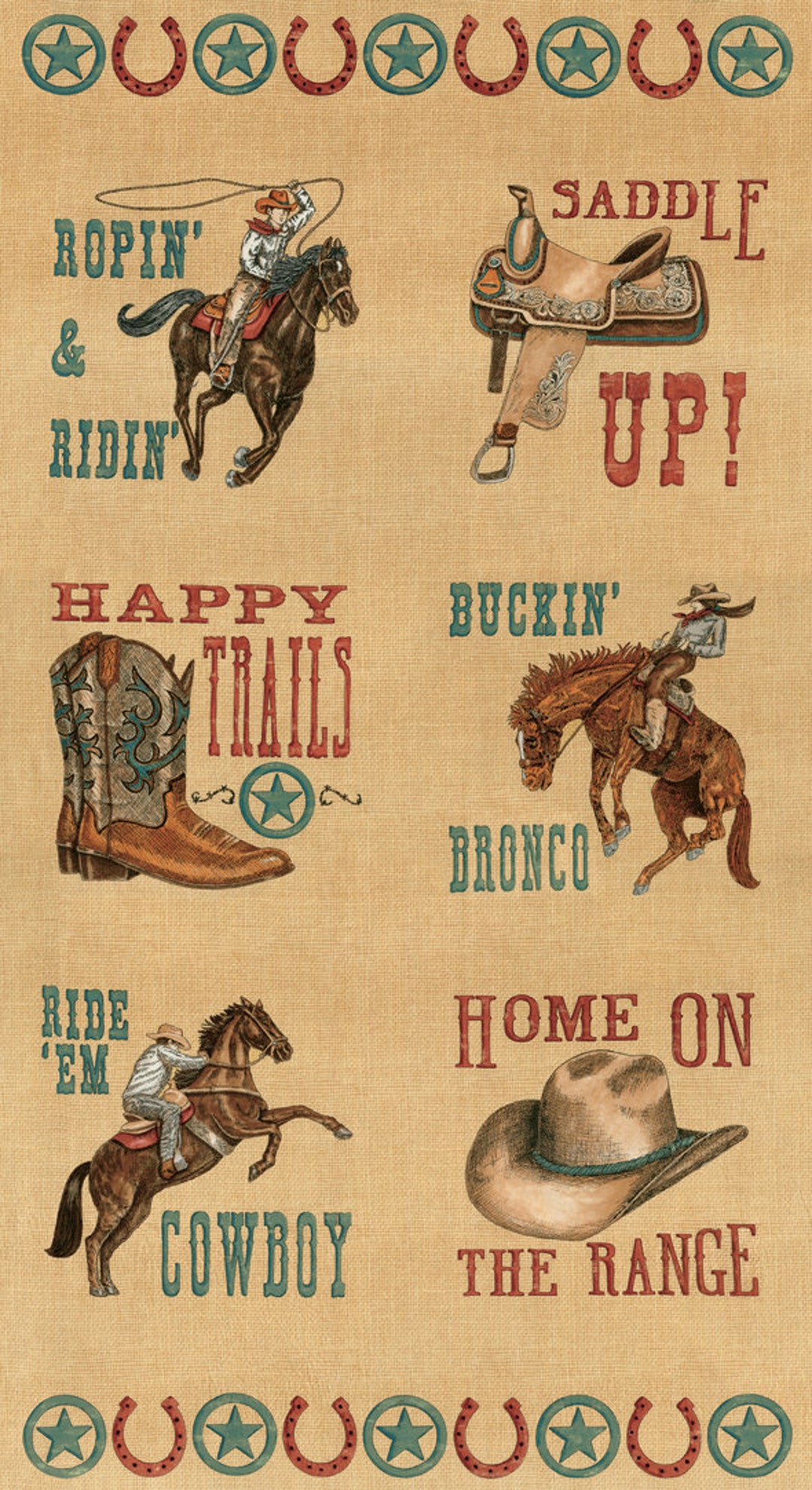 Panel From Deb Strain's Line of Fabric Called "home on the Range". - Etsy