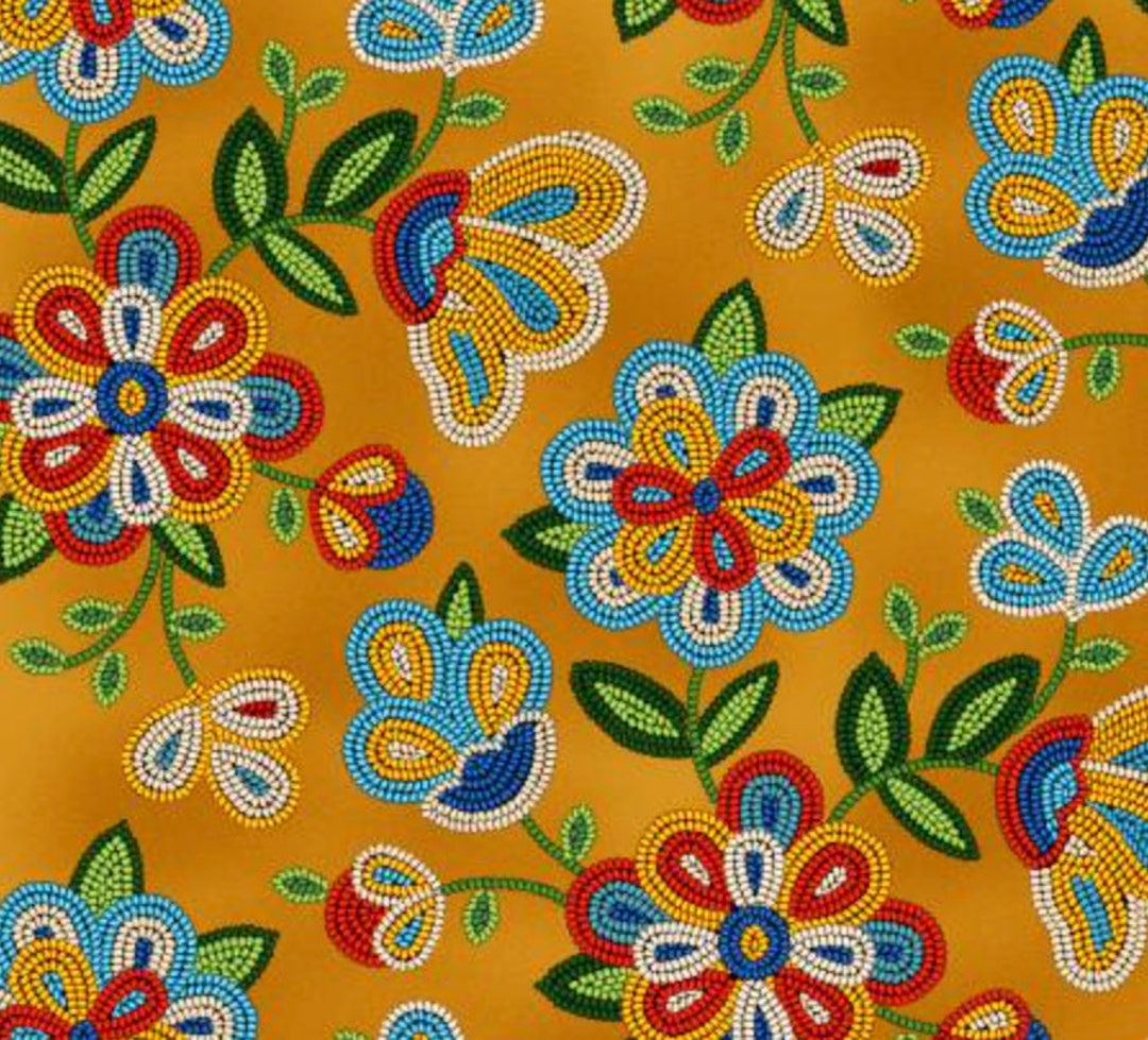 Moose Hide Color Beadwork Fabric. - Etsy