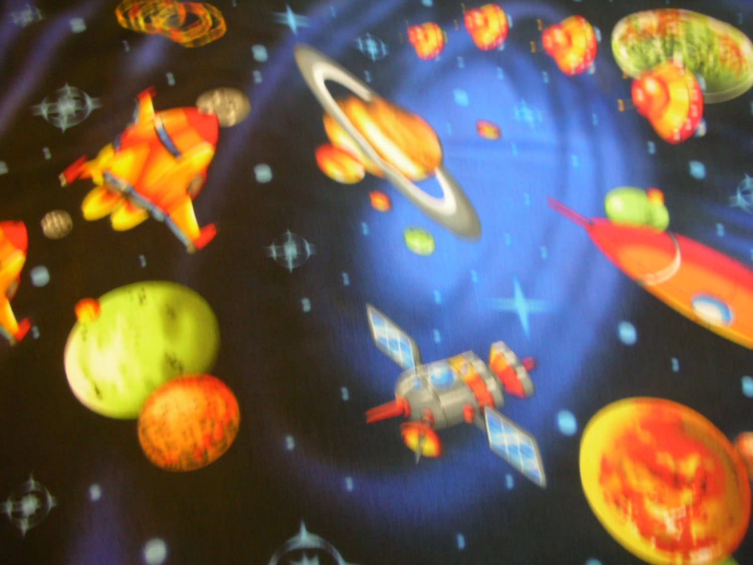 Out of this world fabric. Rocketships many moons and | Etsy