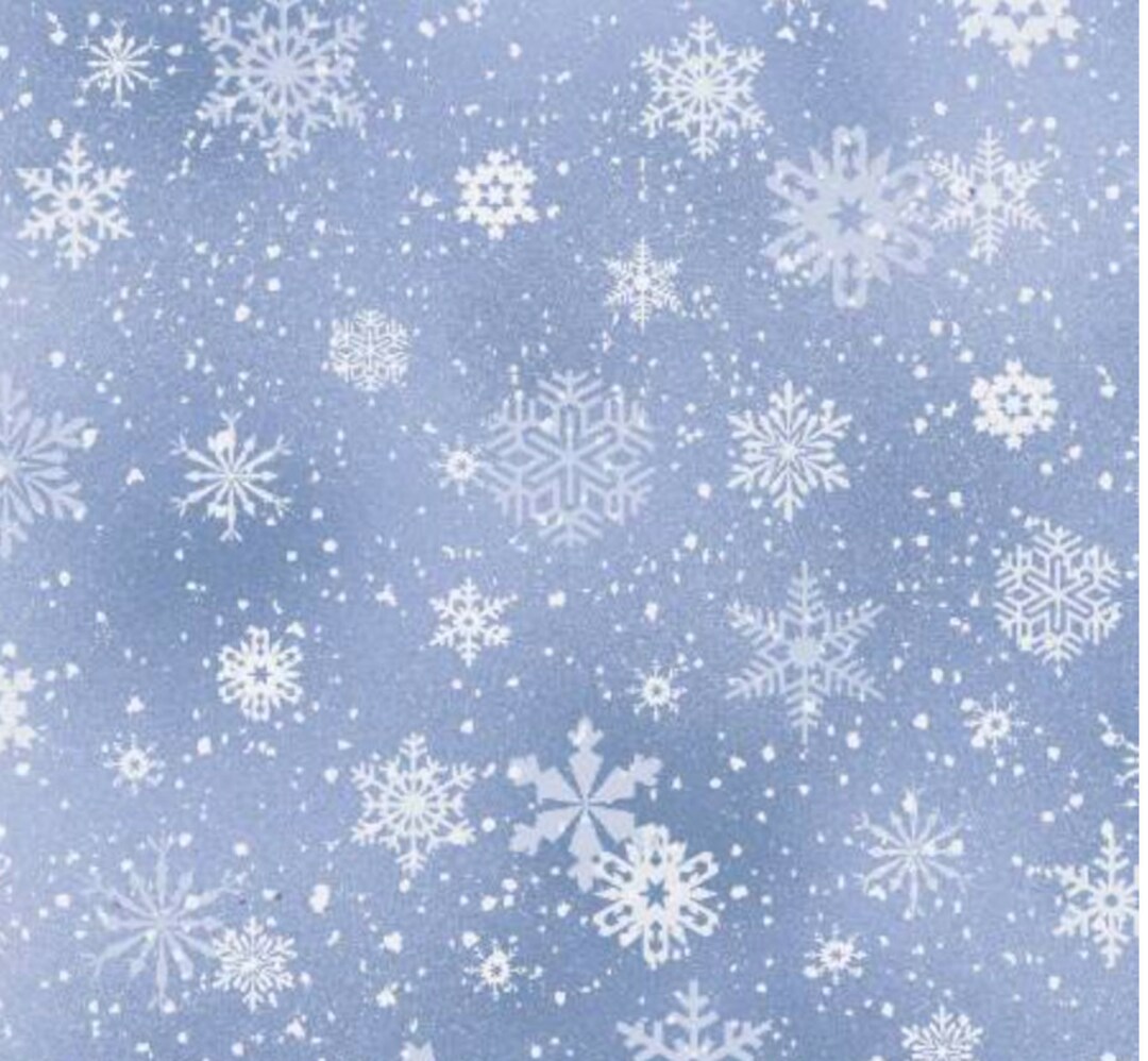 Silver on Blue Snowflake Fabric From Elizabeths Studio "landscape ...